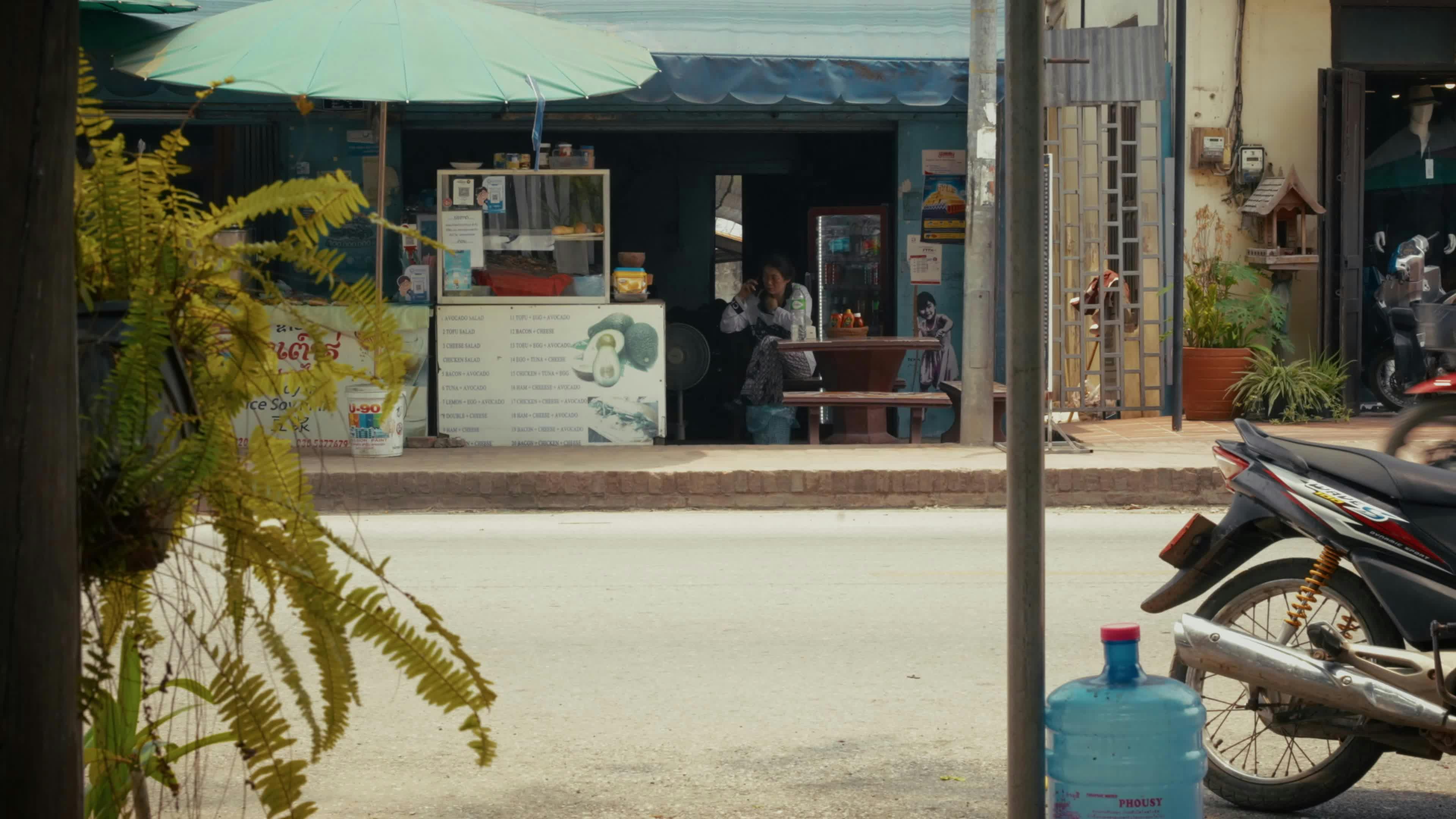 Charming Asian Cafe Street View with Customers Free Stock Video Footage ...