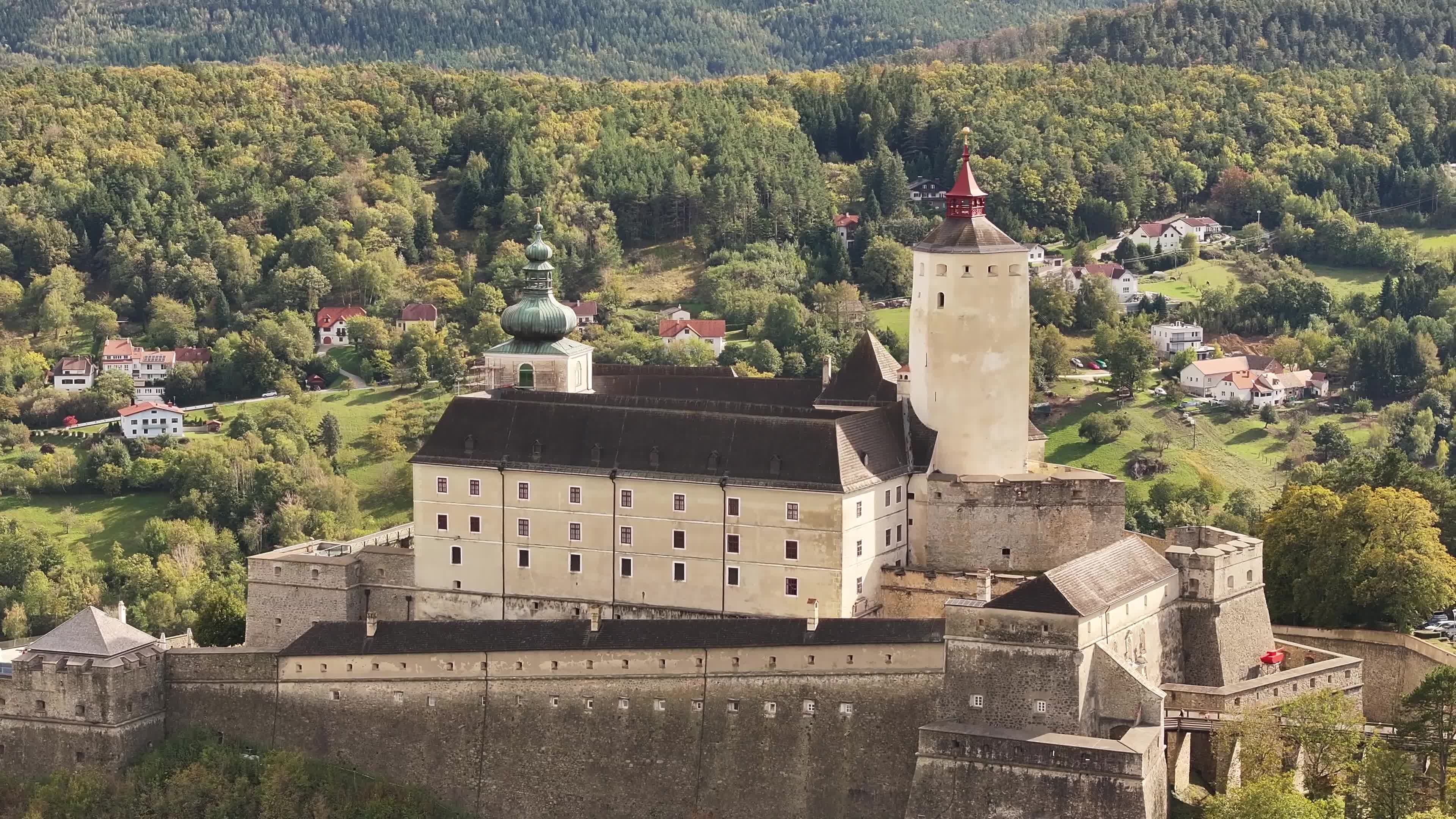 Majestic Aerial View of Ancient Castle Free Stock Video Footage ...
