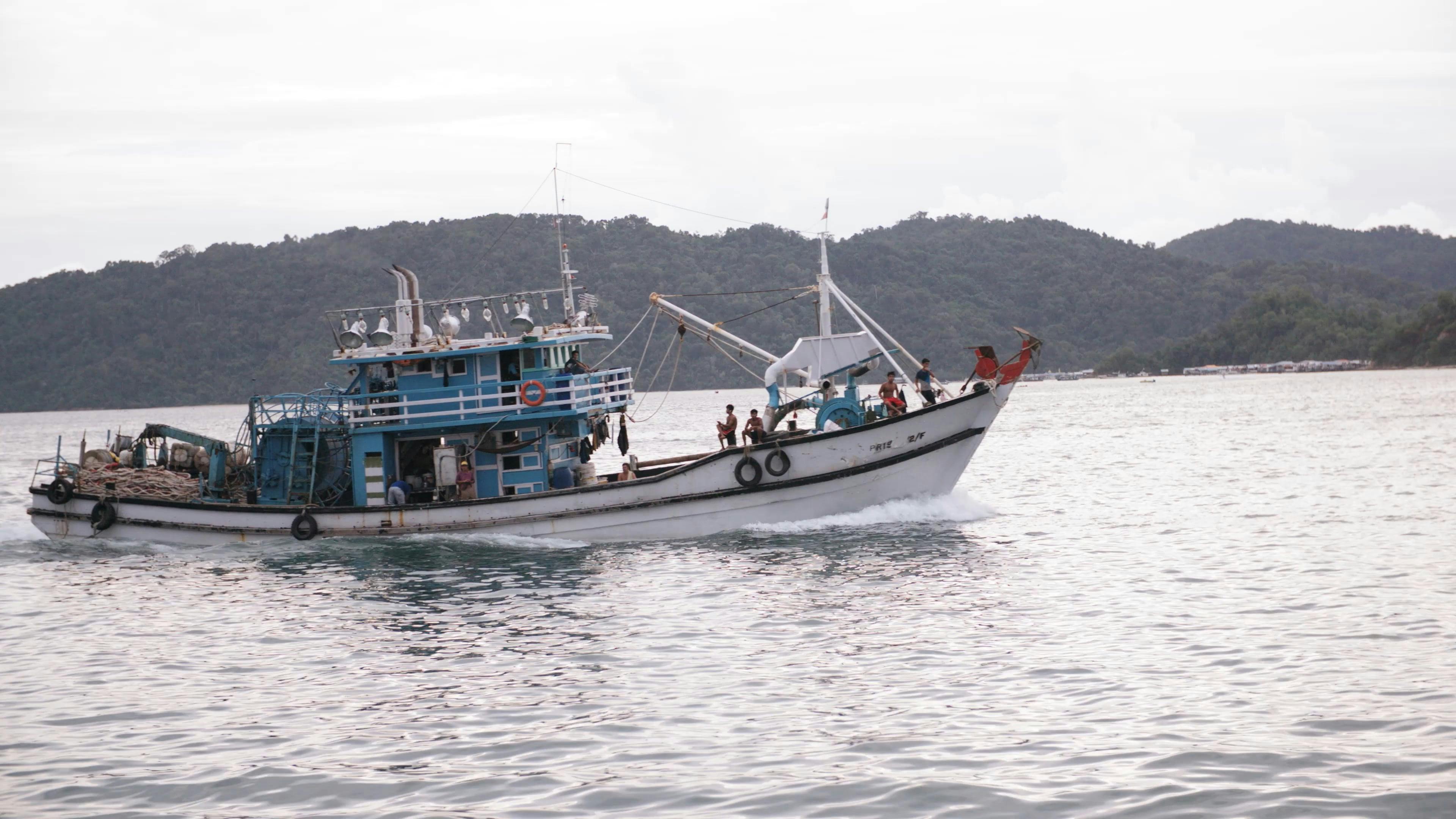 A Fishing Vessel Off To The Sea To Catch Fish Free Stock Video Footage ...