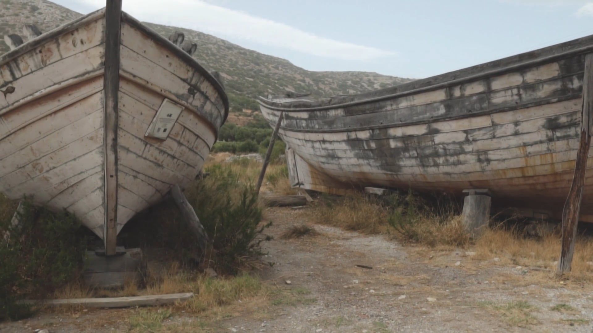 Wooden Boats Docked On Dry Land · Free Stock Video