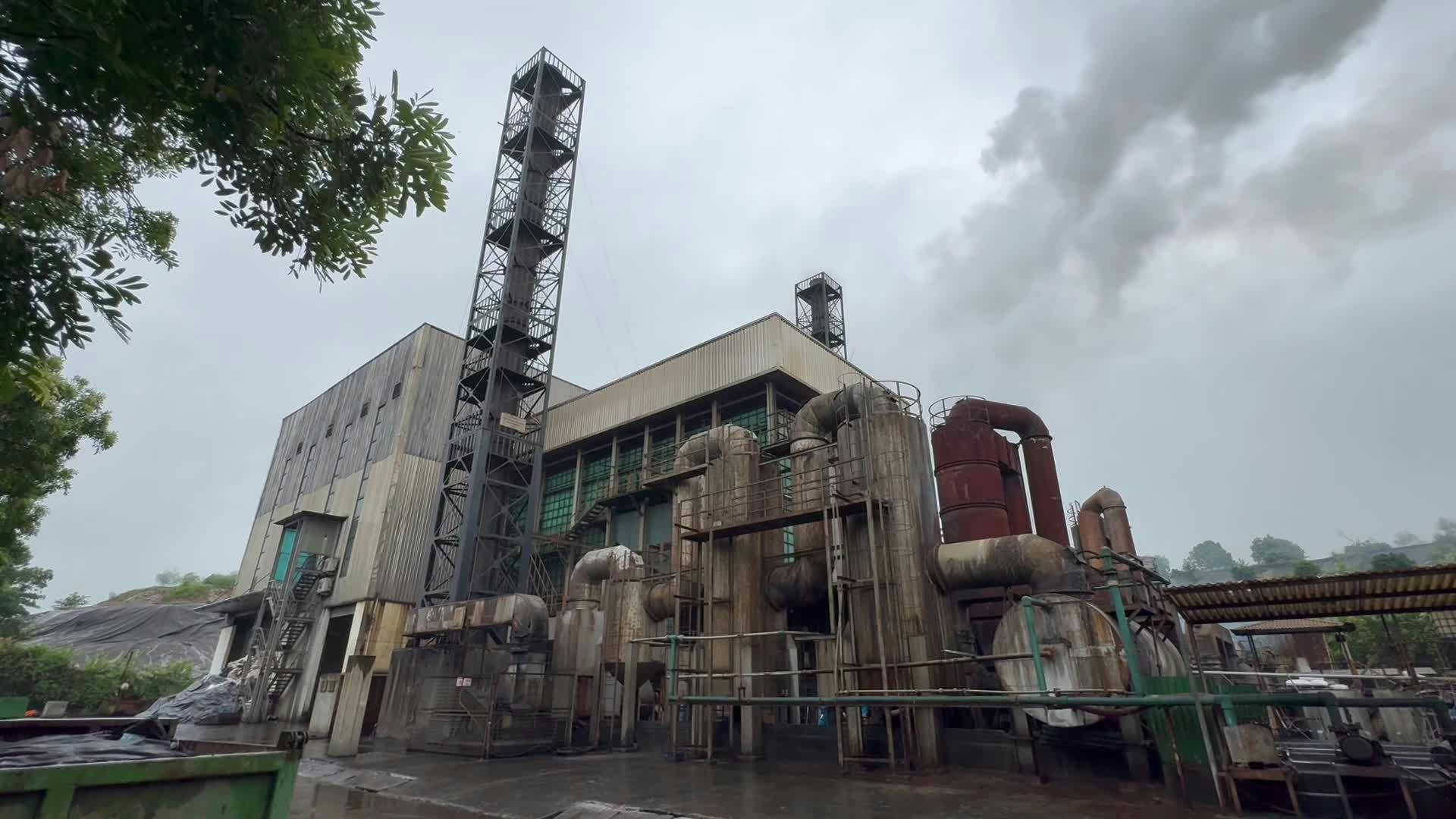 Industrial Factory Emitting Smoke on Cloudy Day Free Stock Video ...
