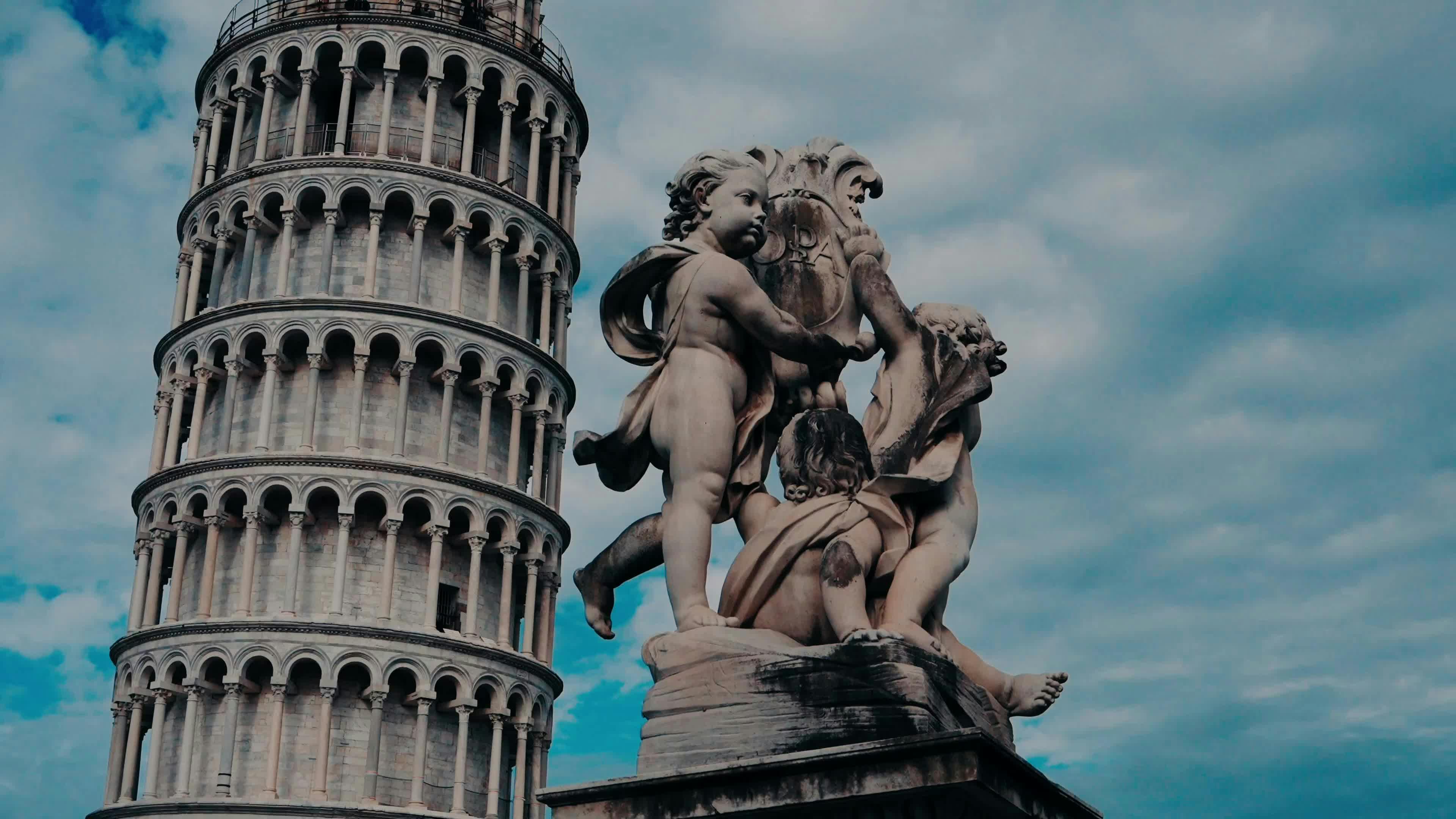 Iconic Leaning Tower of Pisa Architecture Free Stock Video Footage ...