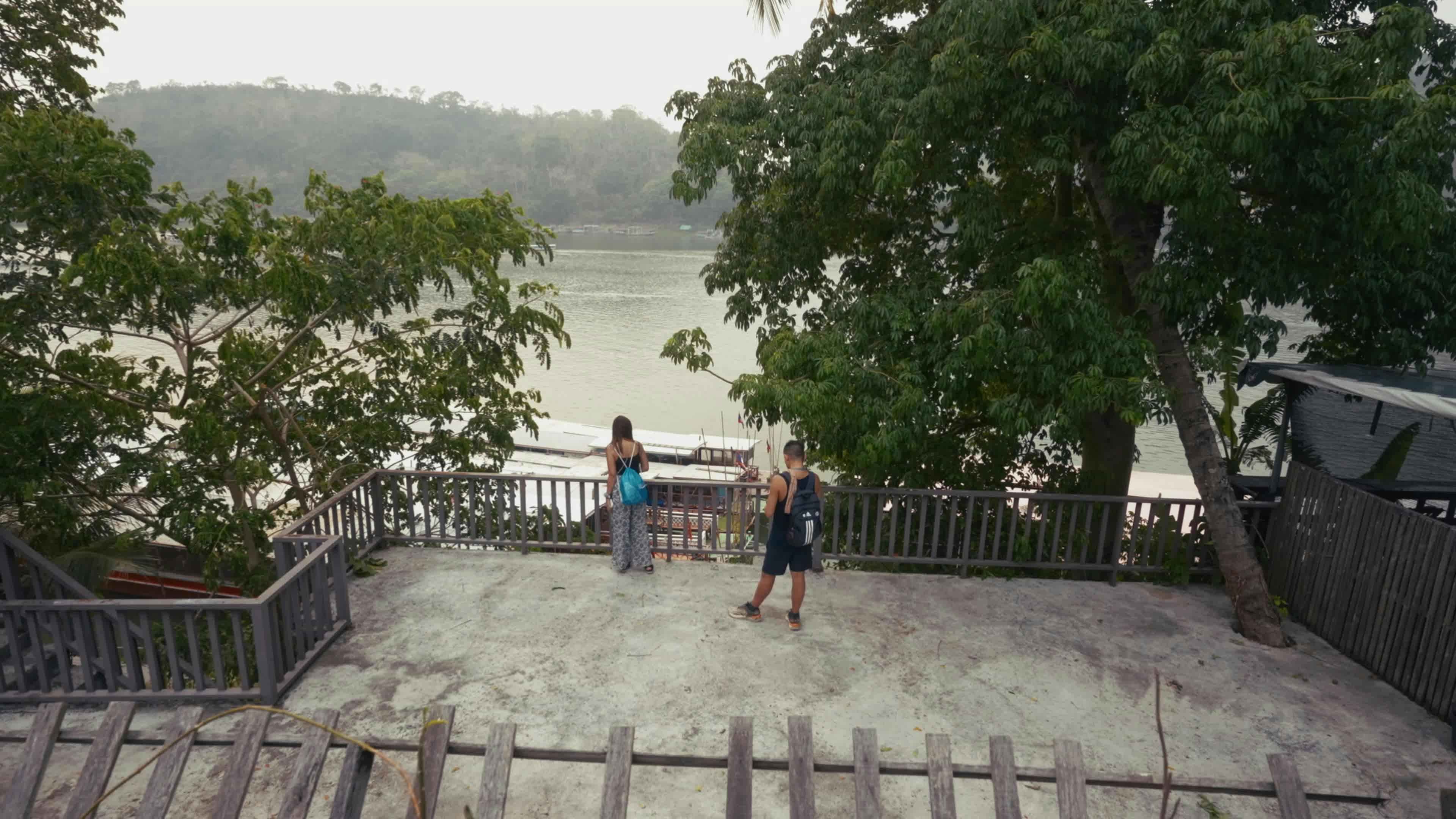 Scenic River Balcony with People Relaxing Free Stock Video Footage ...