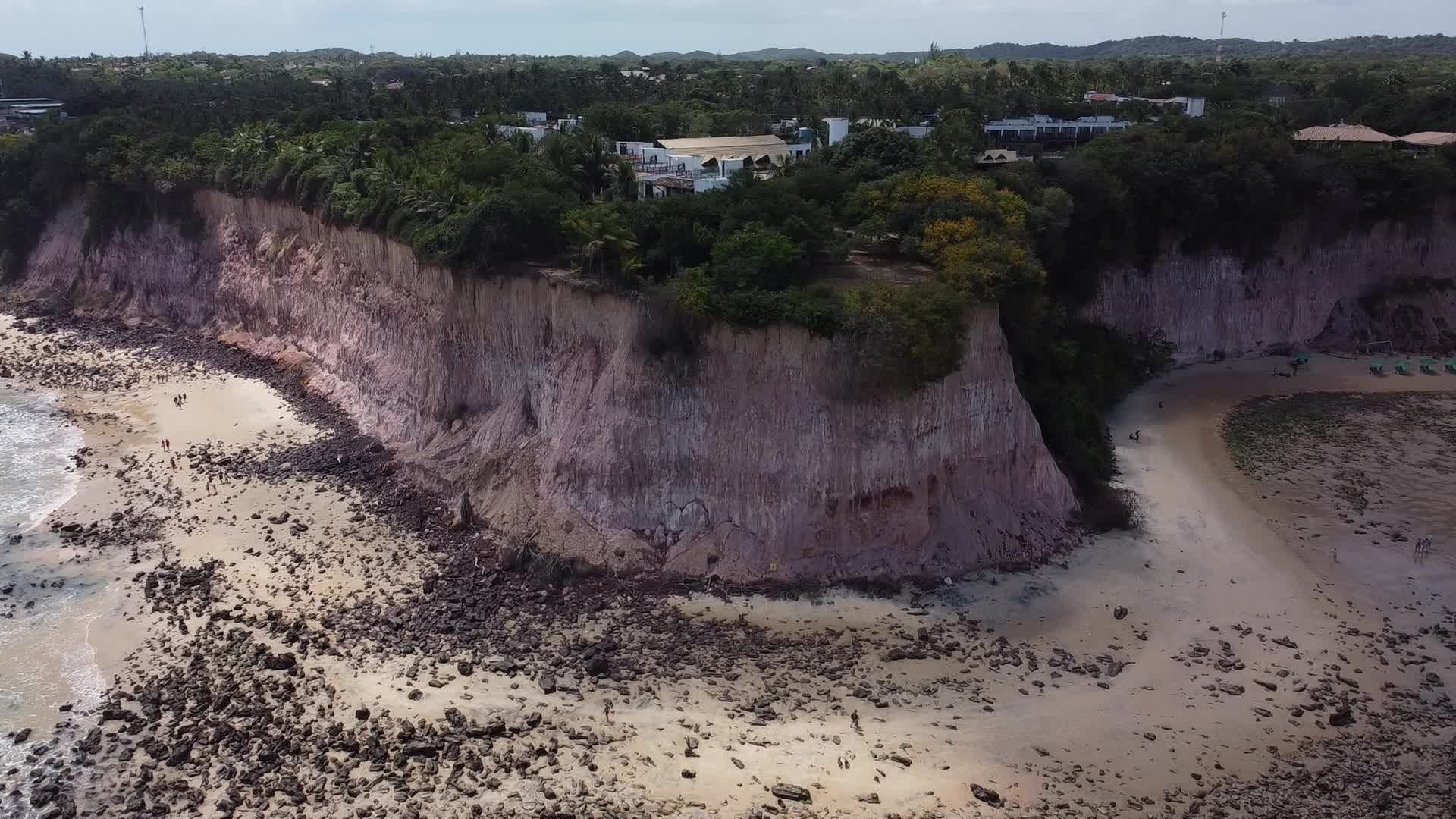 Stunning Aerial View of Pipa Beach Cliffs Free Stock Video Footage ...