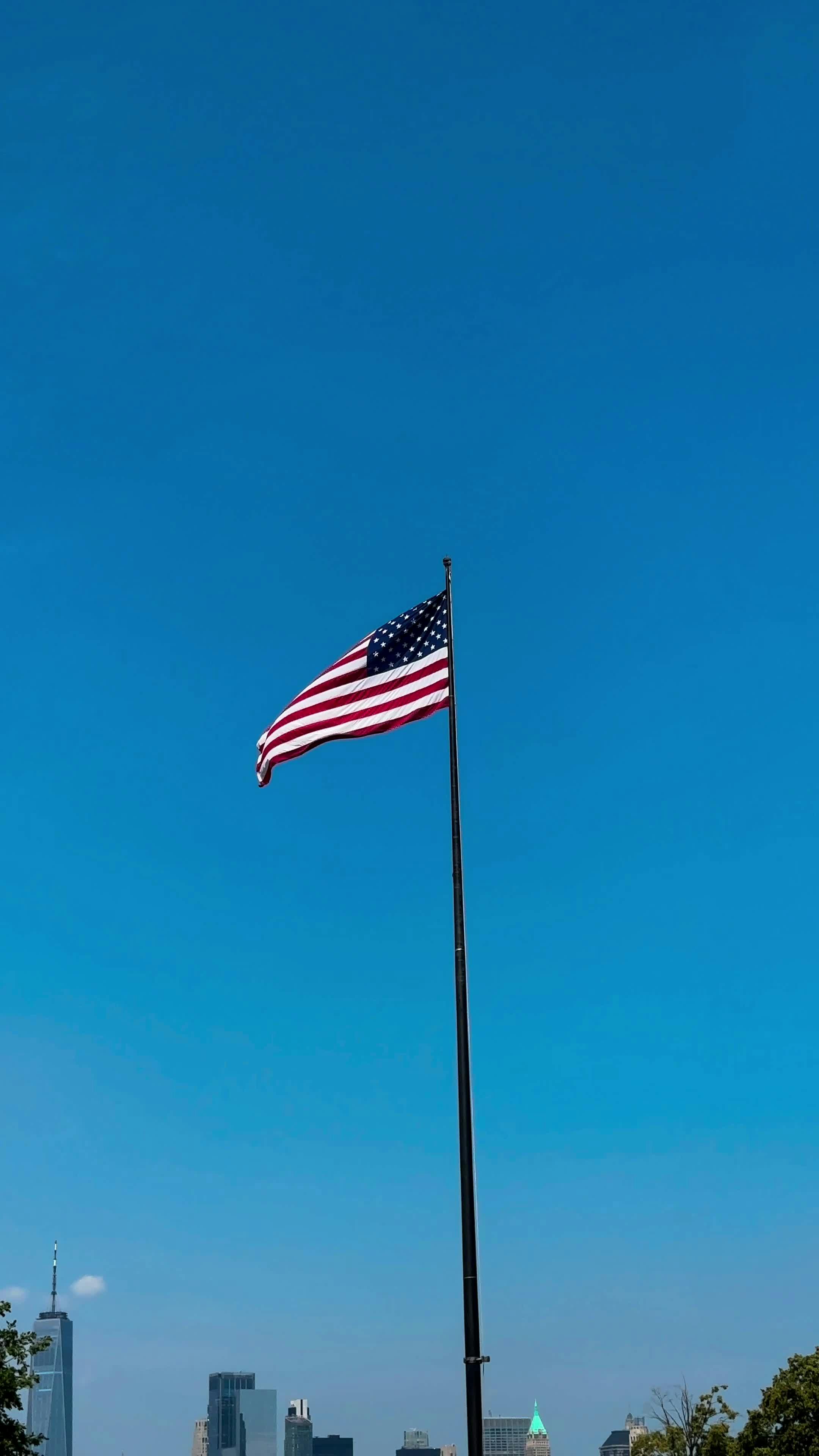 The American Flag Raised High In A Flag Pole Free Stock Video Footage ...