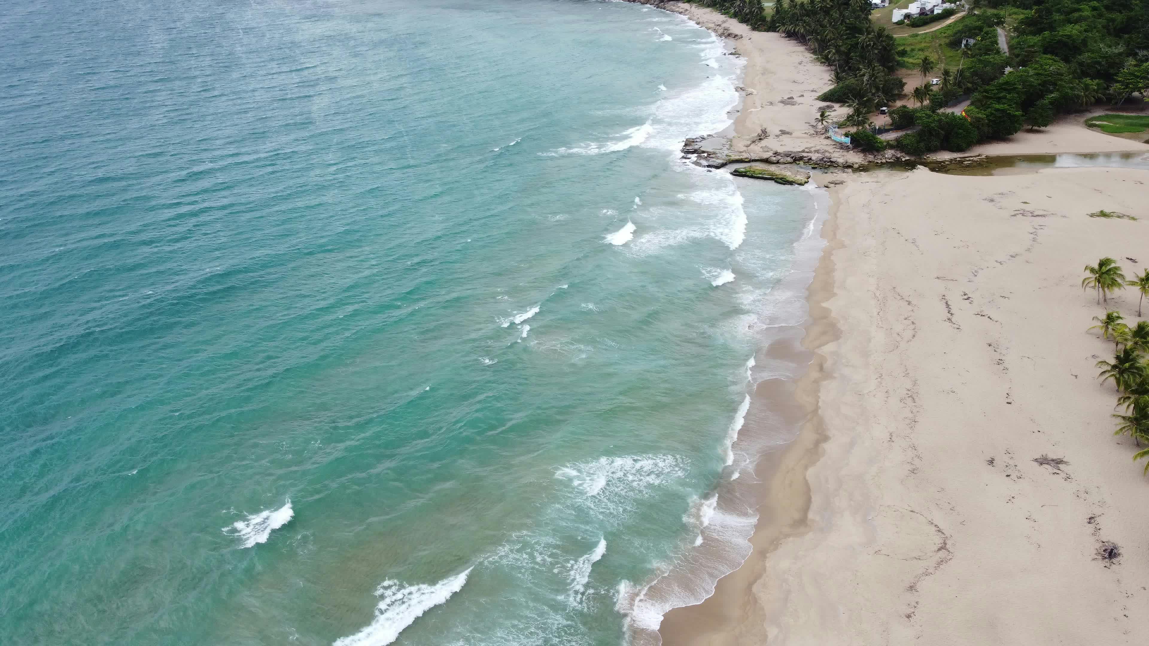 Aerial View of Beach in Puerto Rico Free Stock Video Footage, Royalty ...