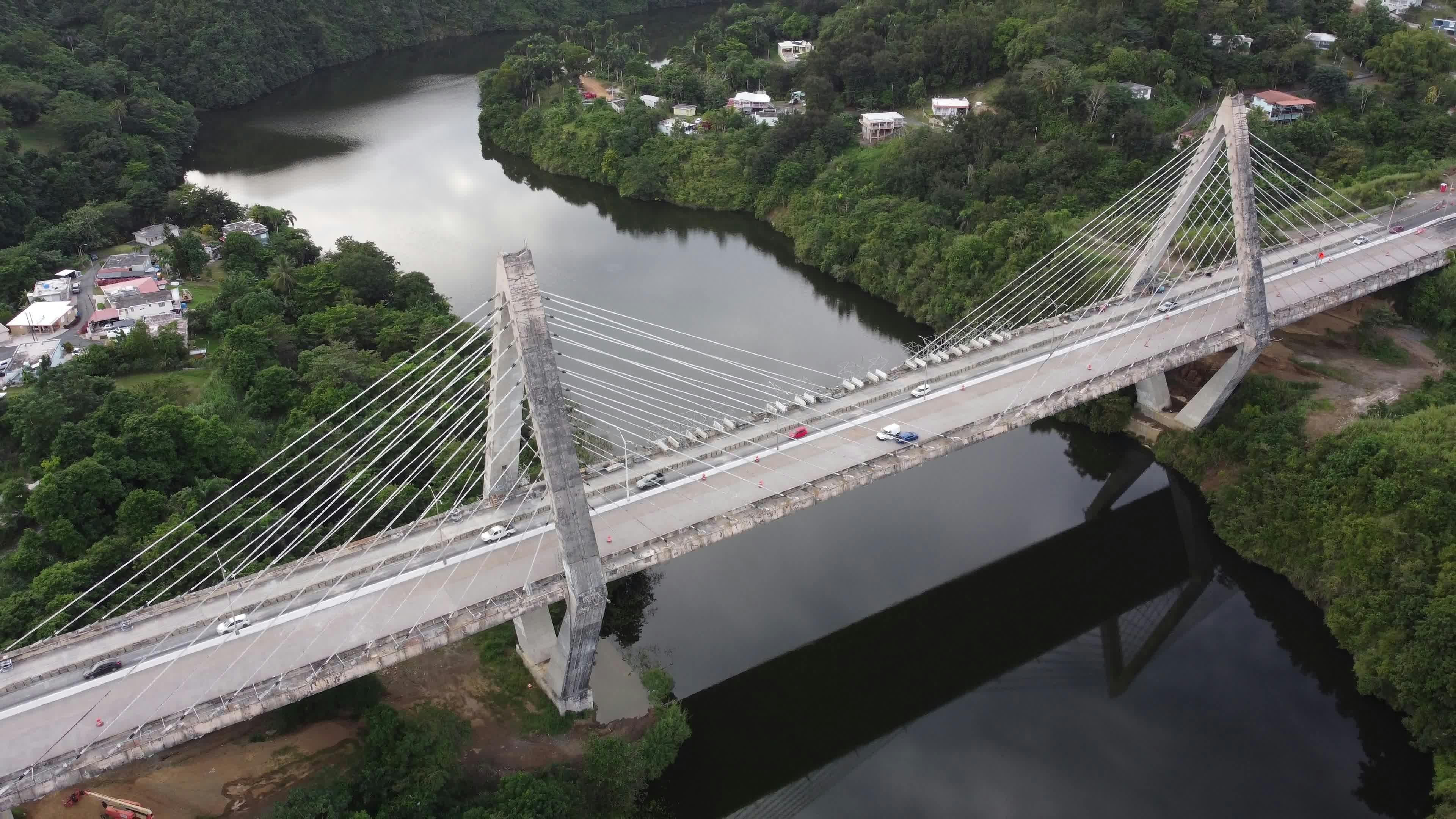 Stunning Aerial View of Naranjito Bridge Free Stock Video Footage ...