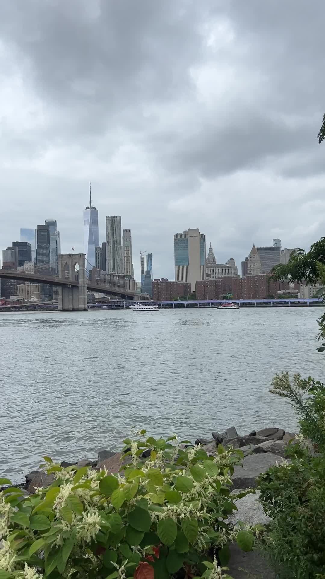Scenic NYC Brooklyn Bridge Skyline View Free Stock Video Footage ...