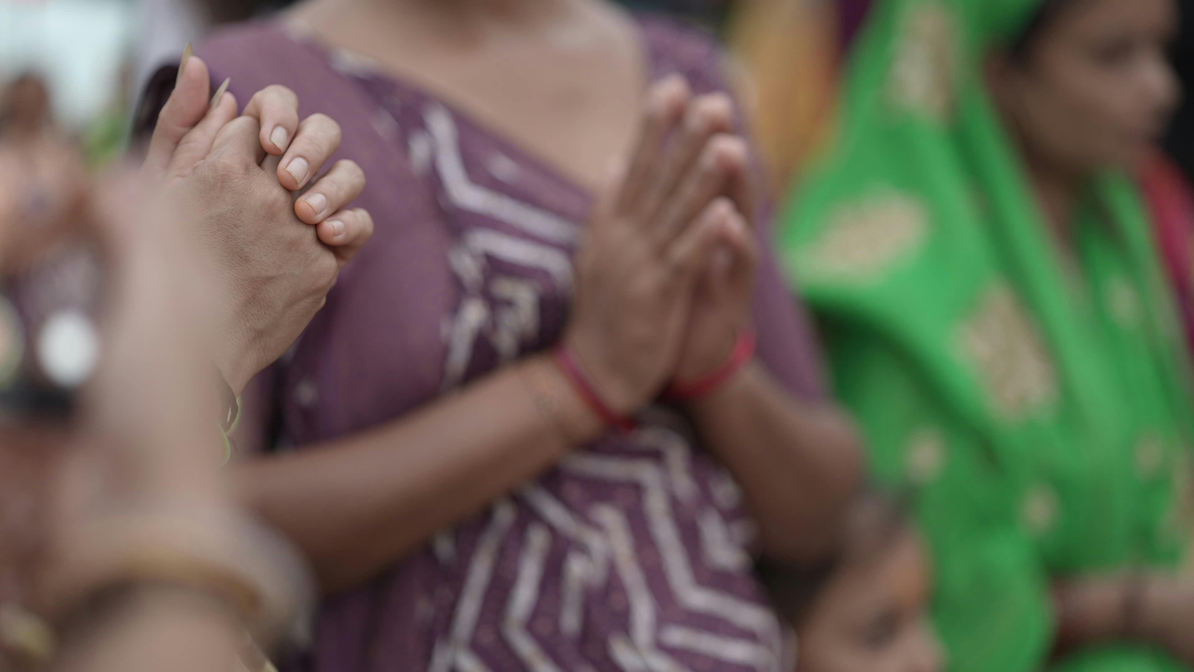 Traditional Hindu Prayer Gathering at Temple Free Stock Video Footage ...