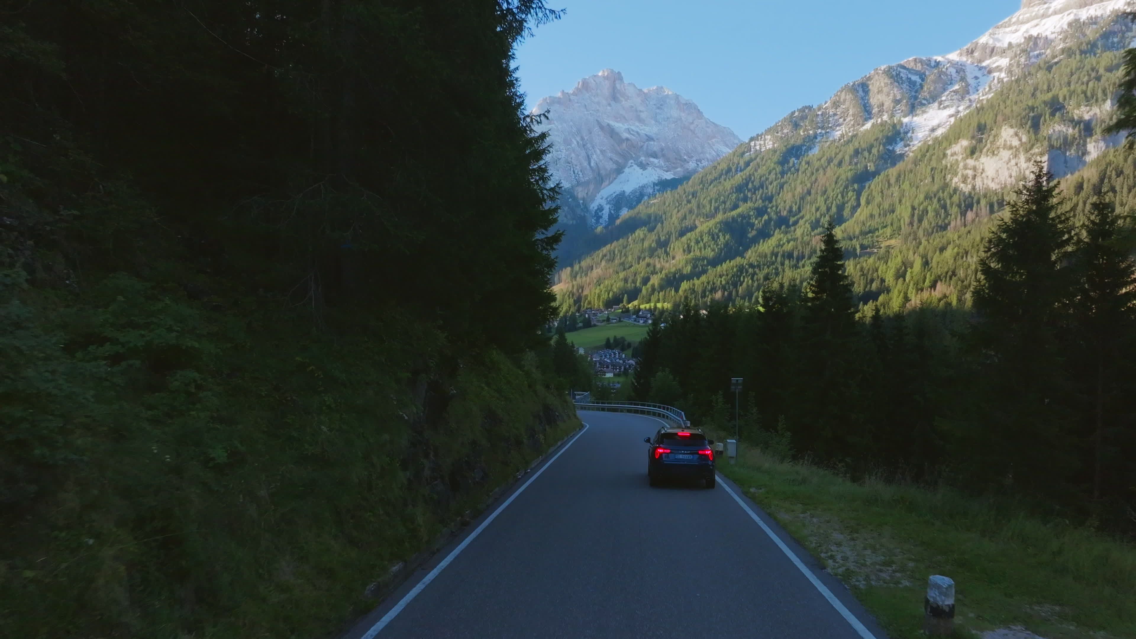 Scenic Alpine Drive through Mountainous Road Free Stock Video Footage ...