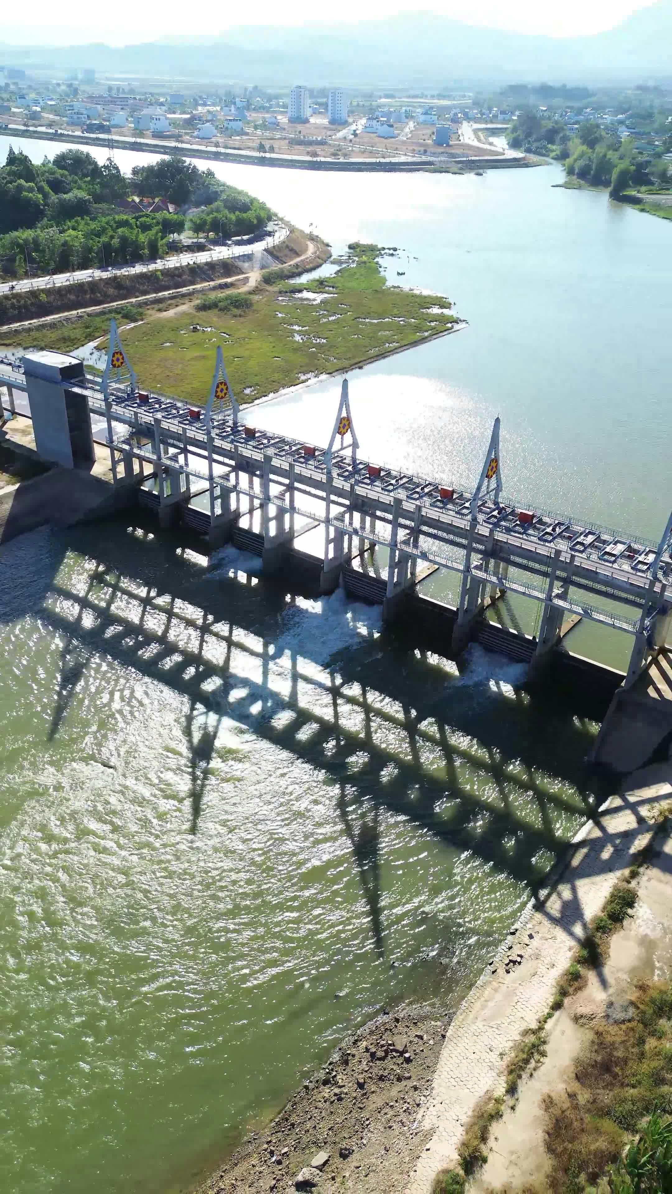 Aerial View of Kon Tum Bridge in Vietnam Free Stock Video Footage ...