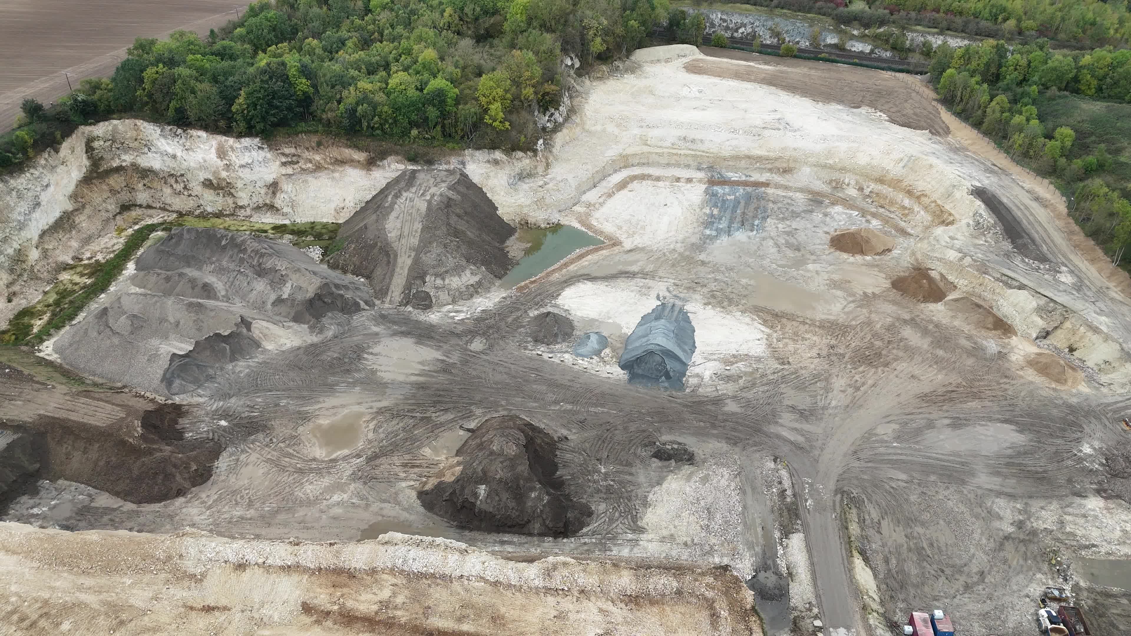 Aerial View of Quarry Site with Excavation Free Stock Video Footage ...