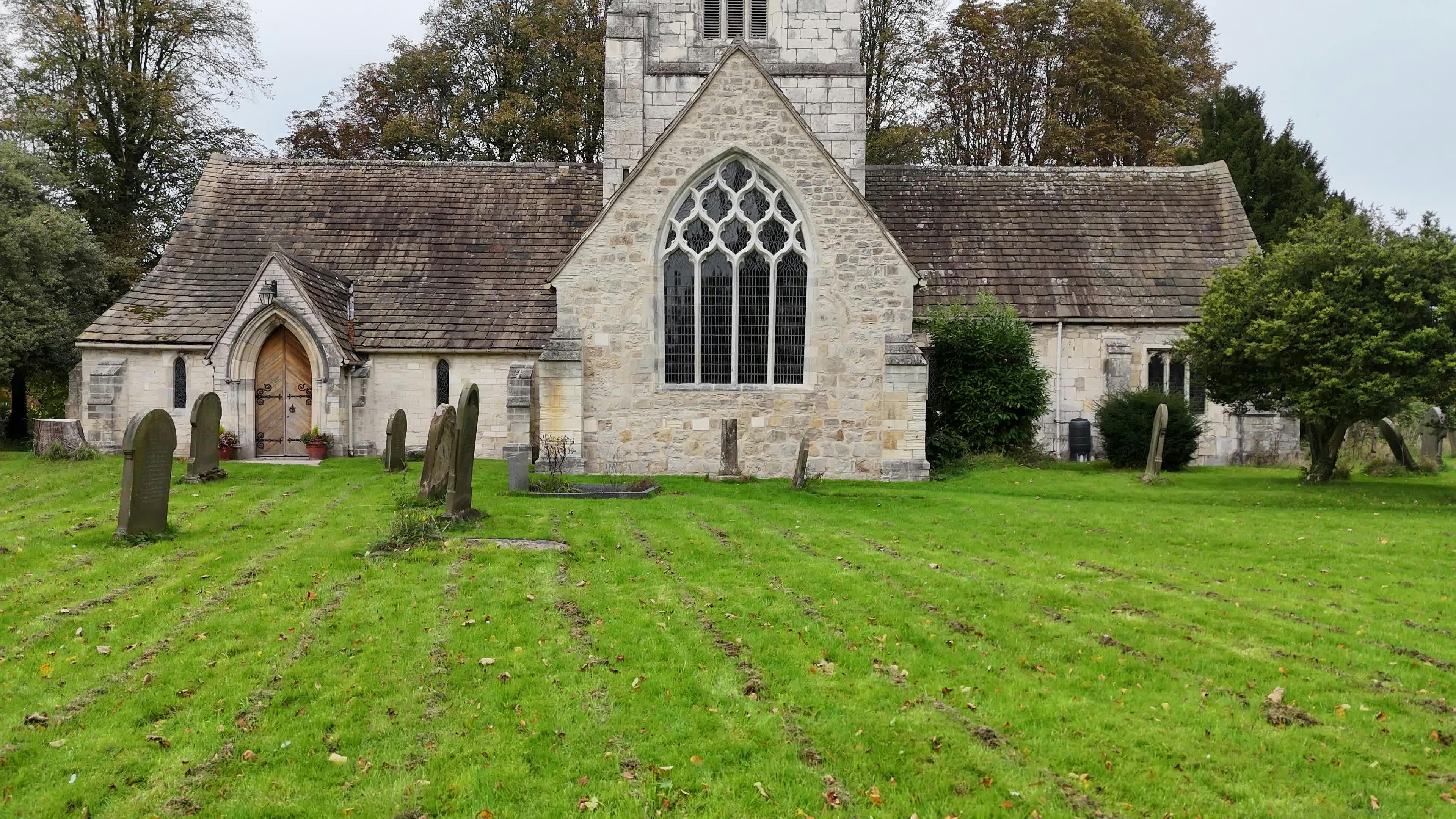 Aerial View of British Countryside Church Free Stock Video Footage ...