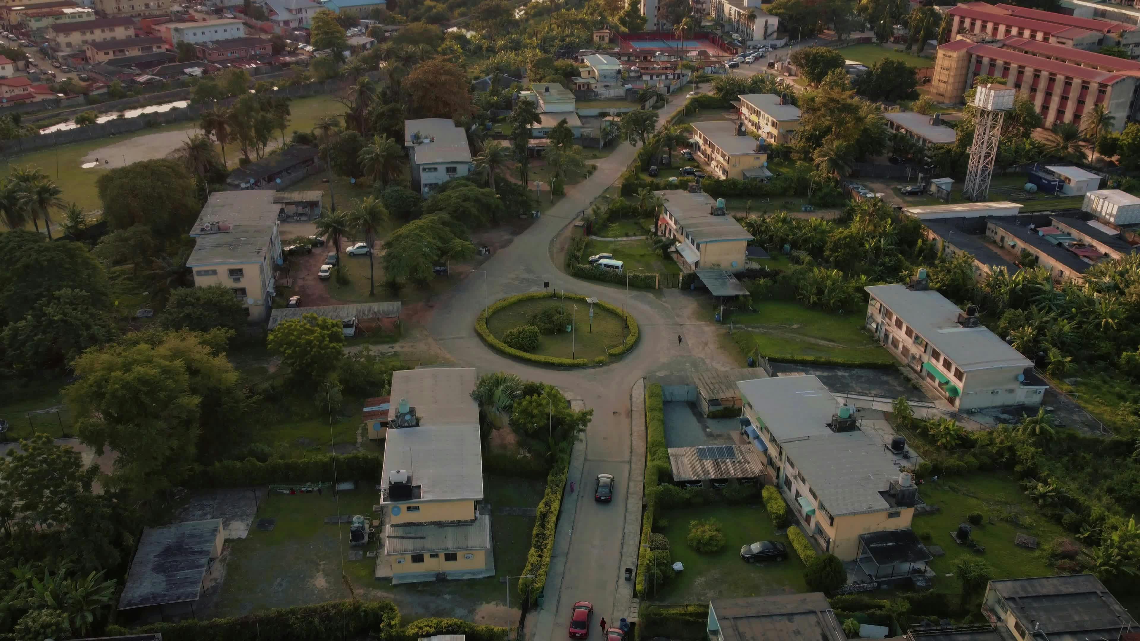 Aerial View of Lagos University Campus at Sunset Free Stock Video ...