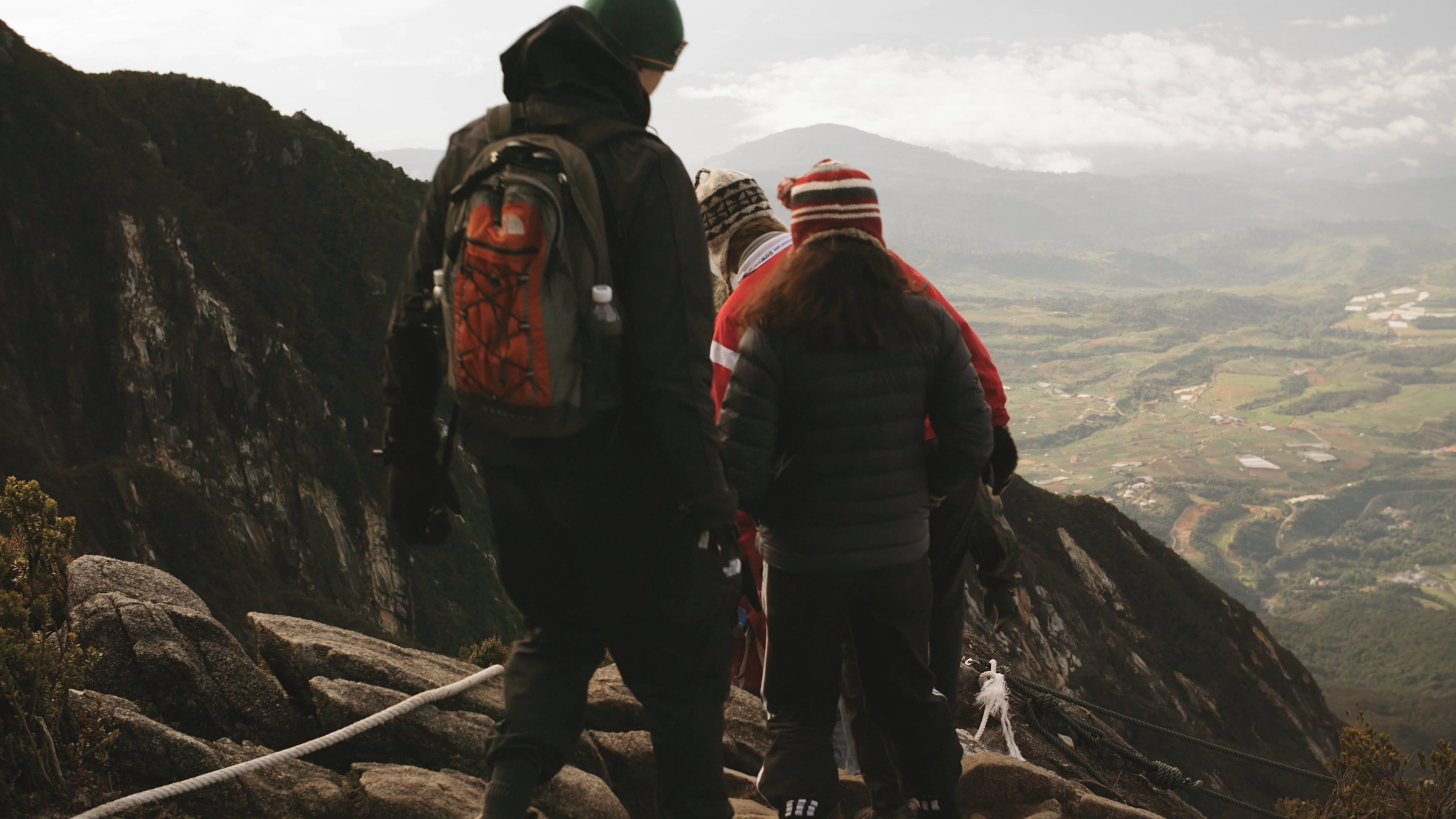 People Trekking On A Mountain Trail · Free Stock Video