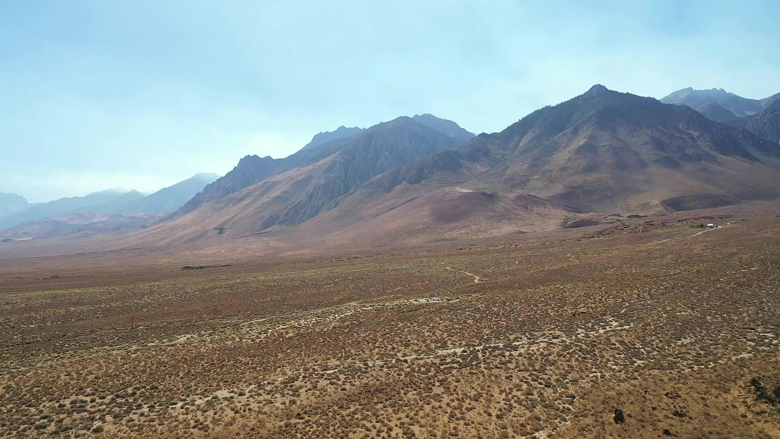 Aerial View of Eastern Sierra Desert Landscape Free Stock Video Footage ...
