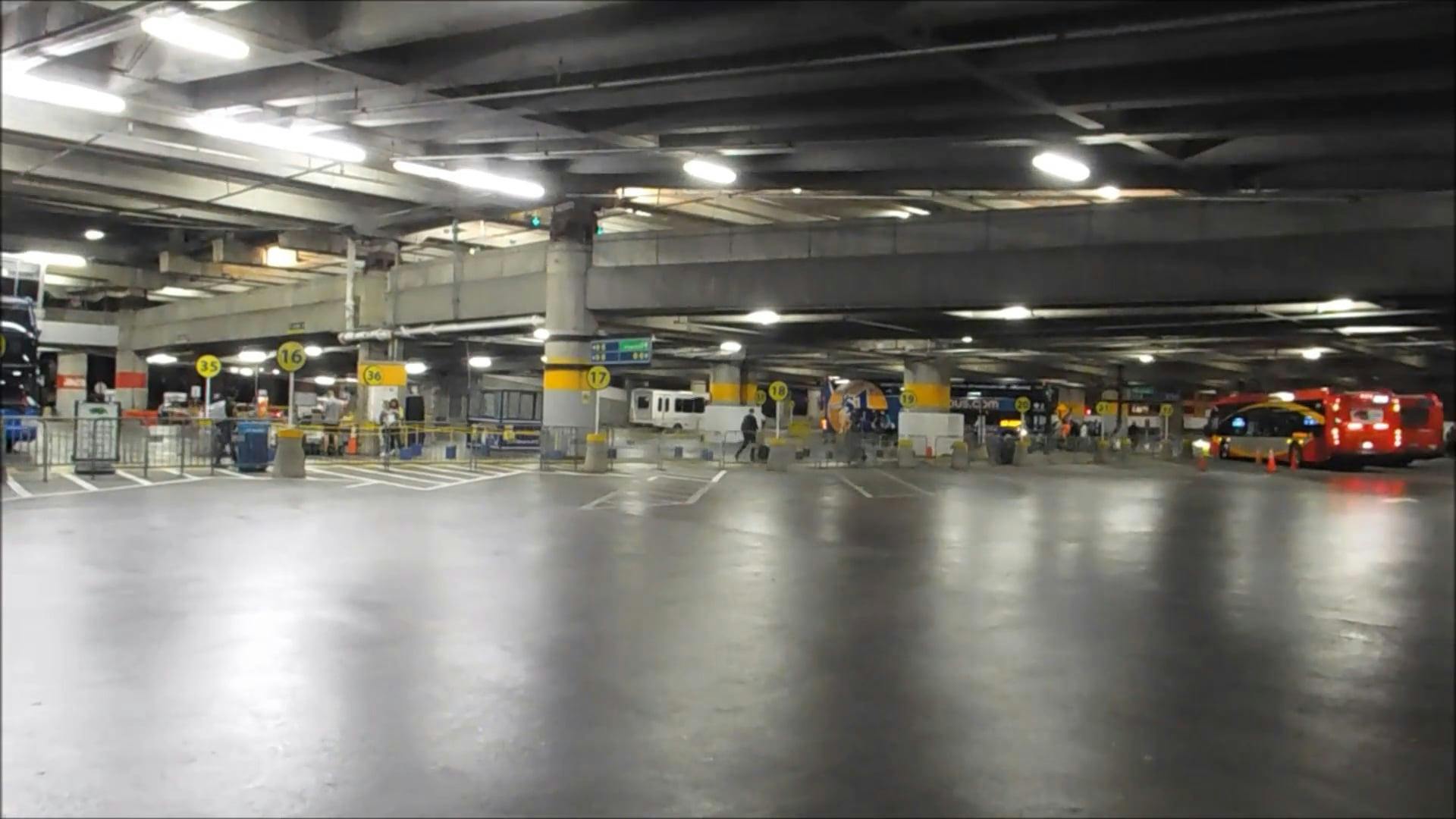 Basement Parking And Public Bus Terminal For Travelers · Free Stock Video