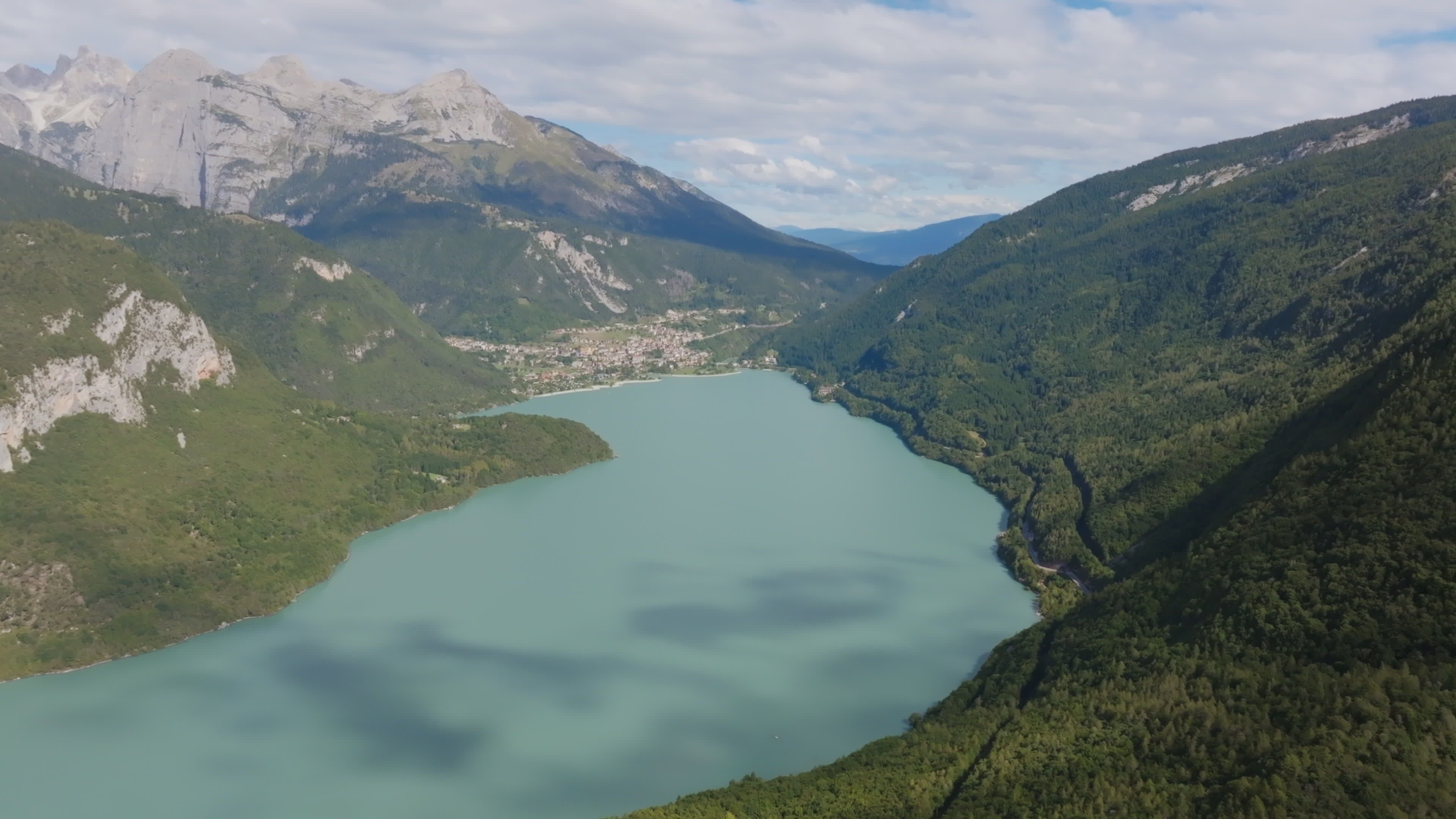 Scenic Aerial View of Mountainous Lake Landscape Free Stock Video ...