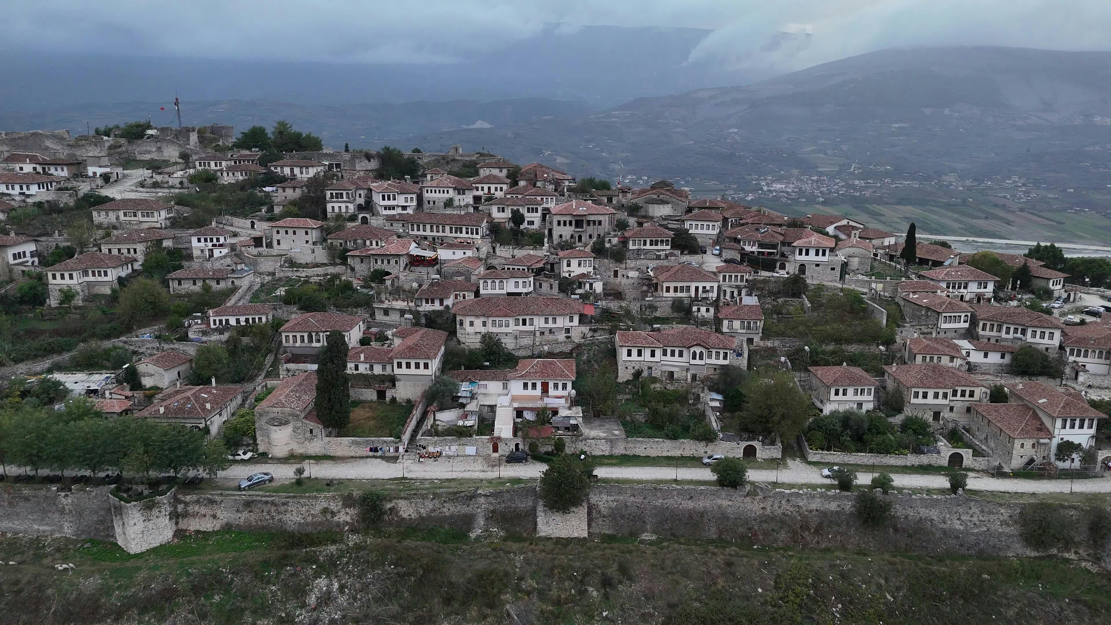 Aerial View of Historic Berat, Albania Free Stock Video Footage ...