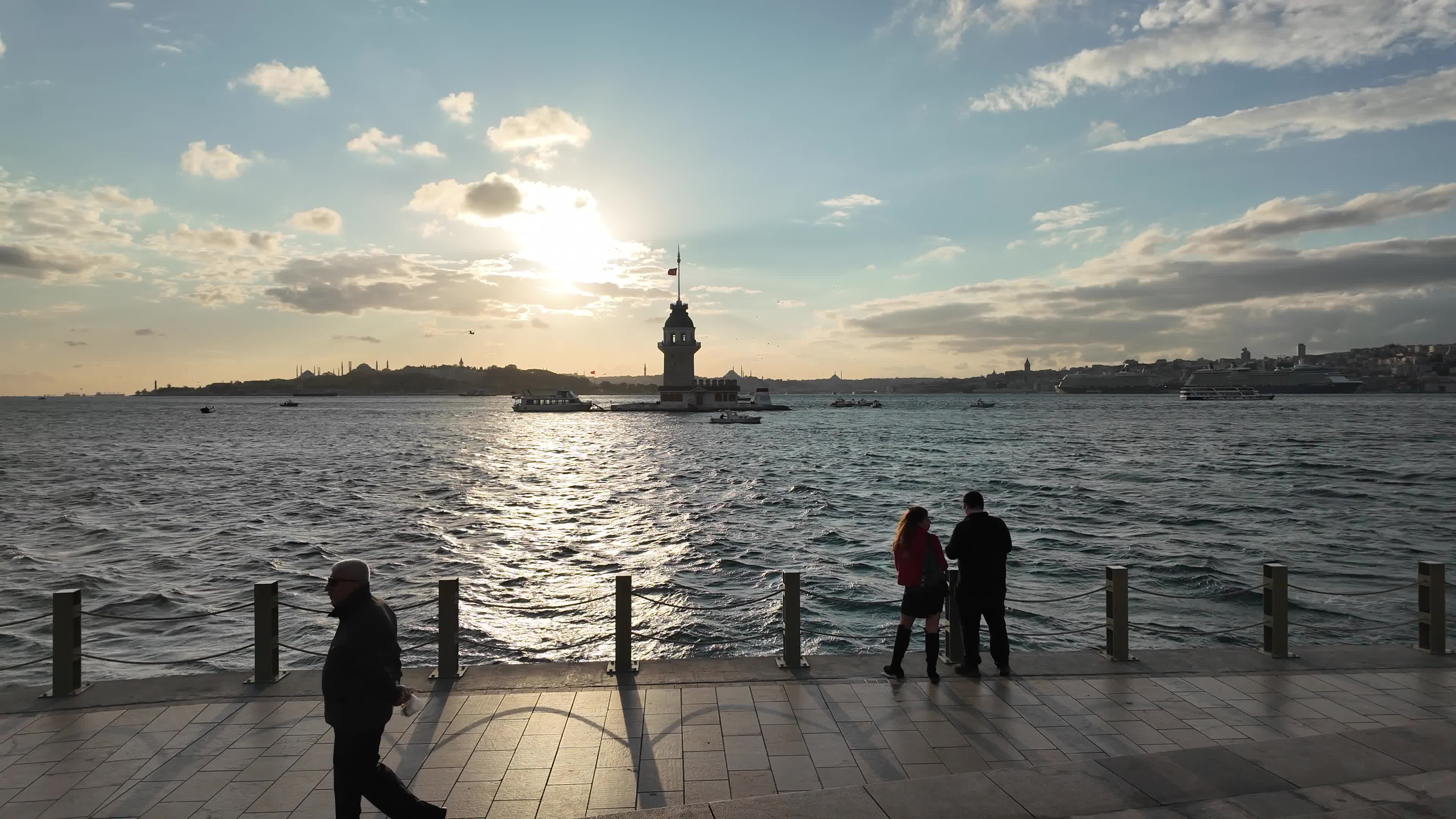 Sunset View of Maiden's Tower from Üsküdar Free Stock Video Footage ...