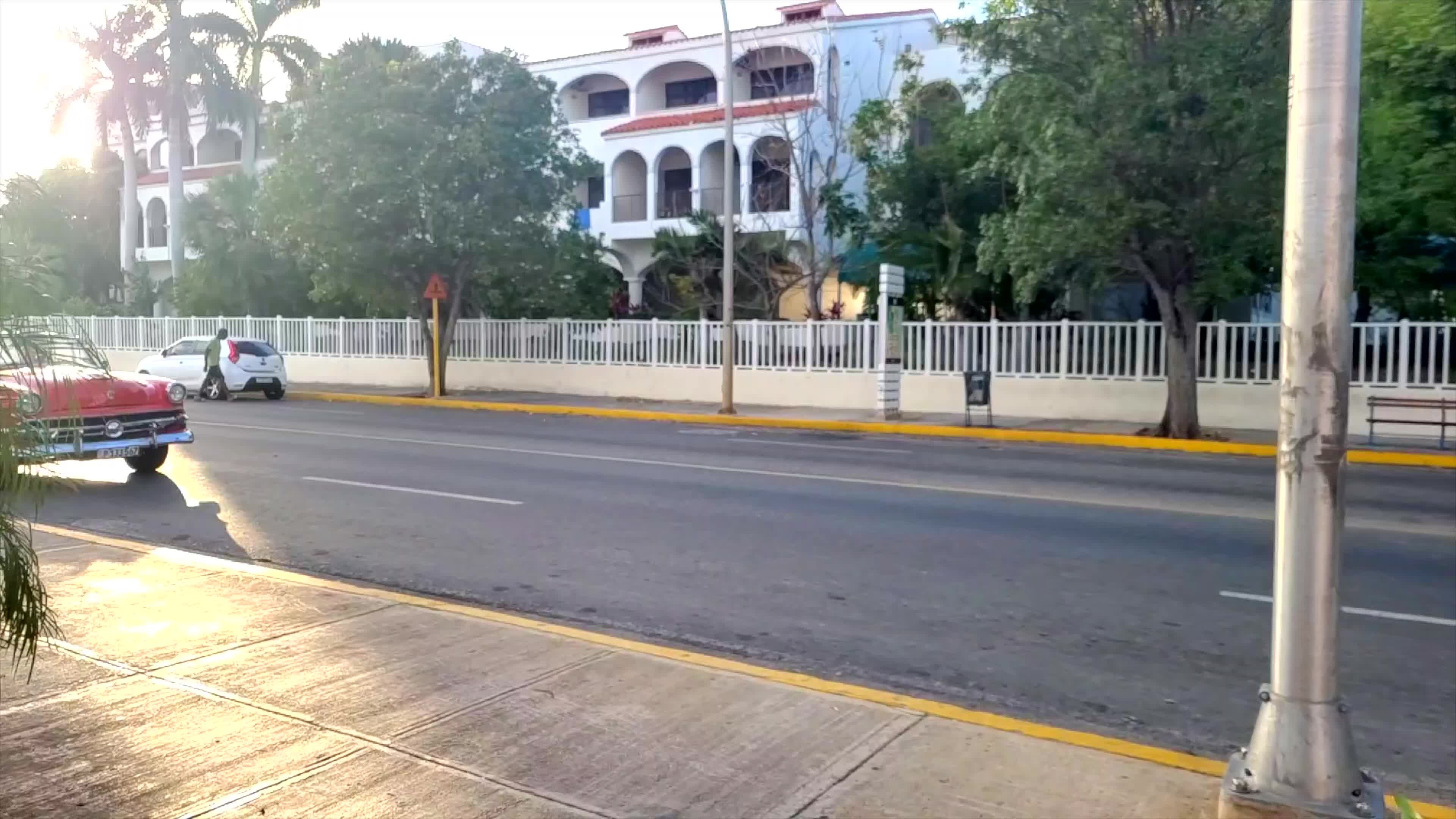 Classic Red Convertible Driving in Cuban Street Free Stock Video ...