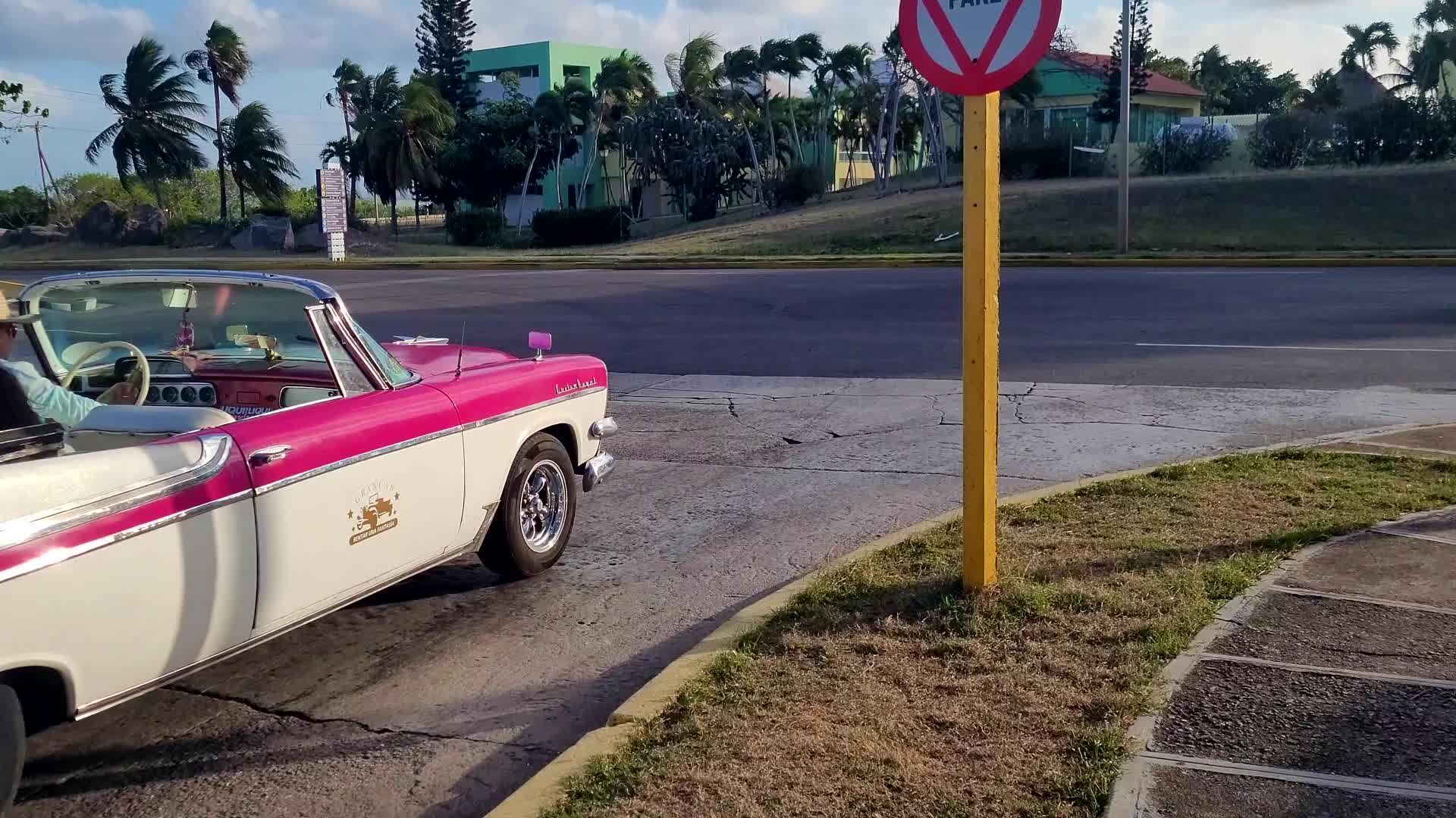Classic Red Convertible Driving in Cuban Street Free Stock Video ...