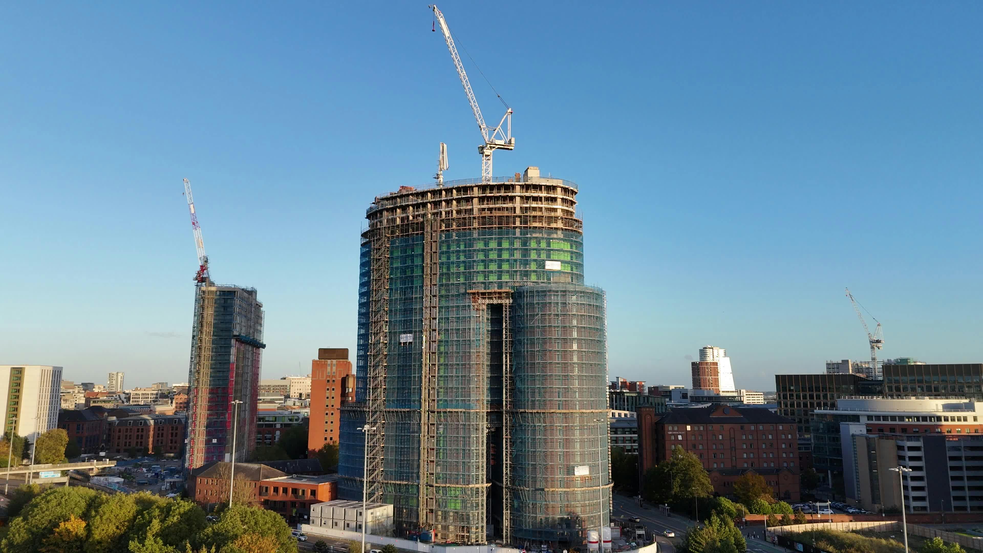 Modern Leeds Cityscape with Skyscraper Construction Free Stock Video ...