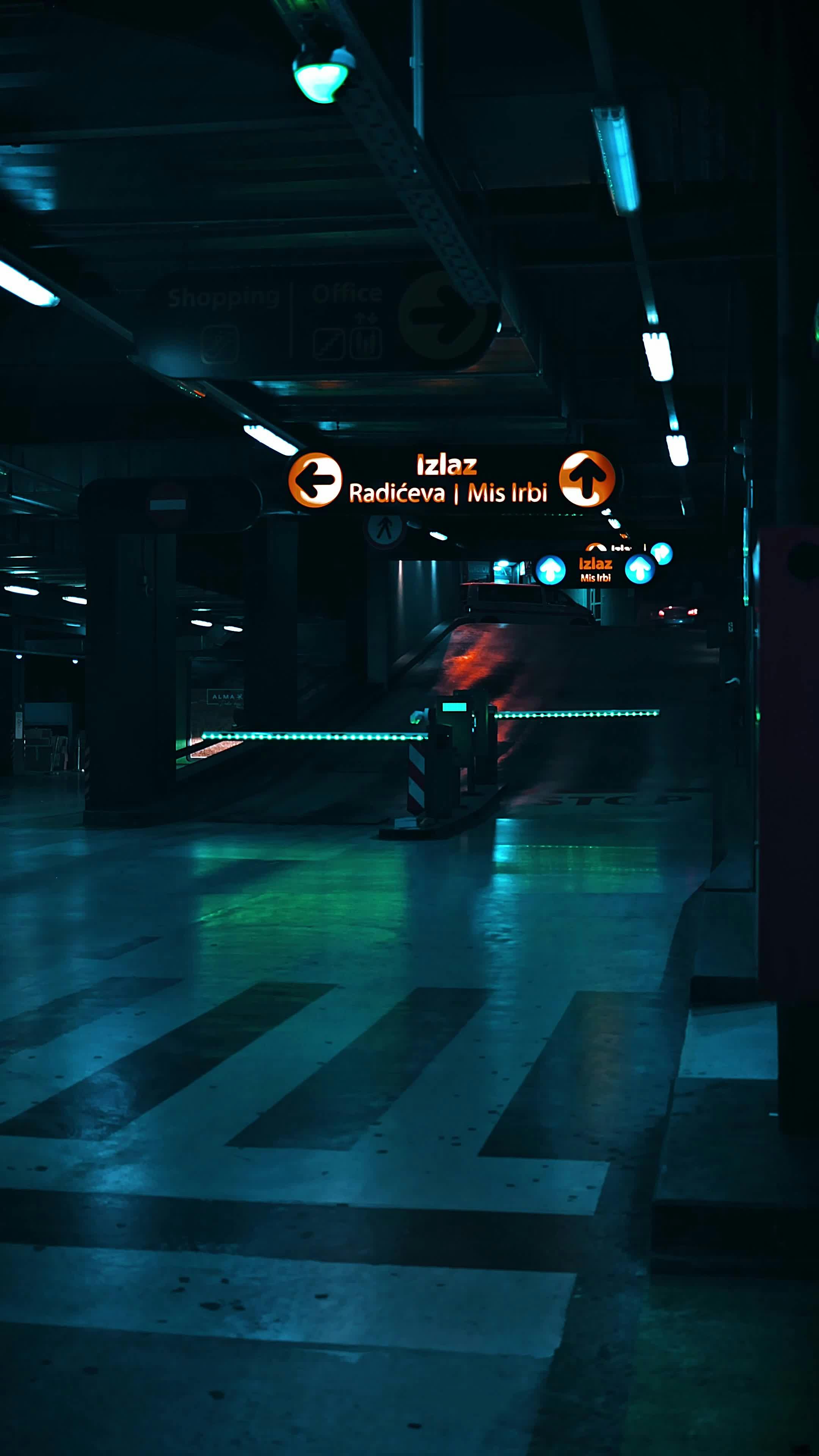 Cinematic Urban Night Scene in Underground Parking Free Stock Video ...