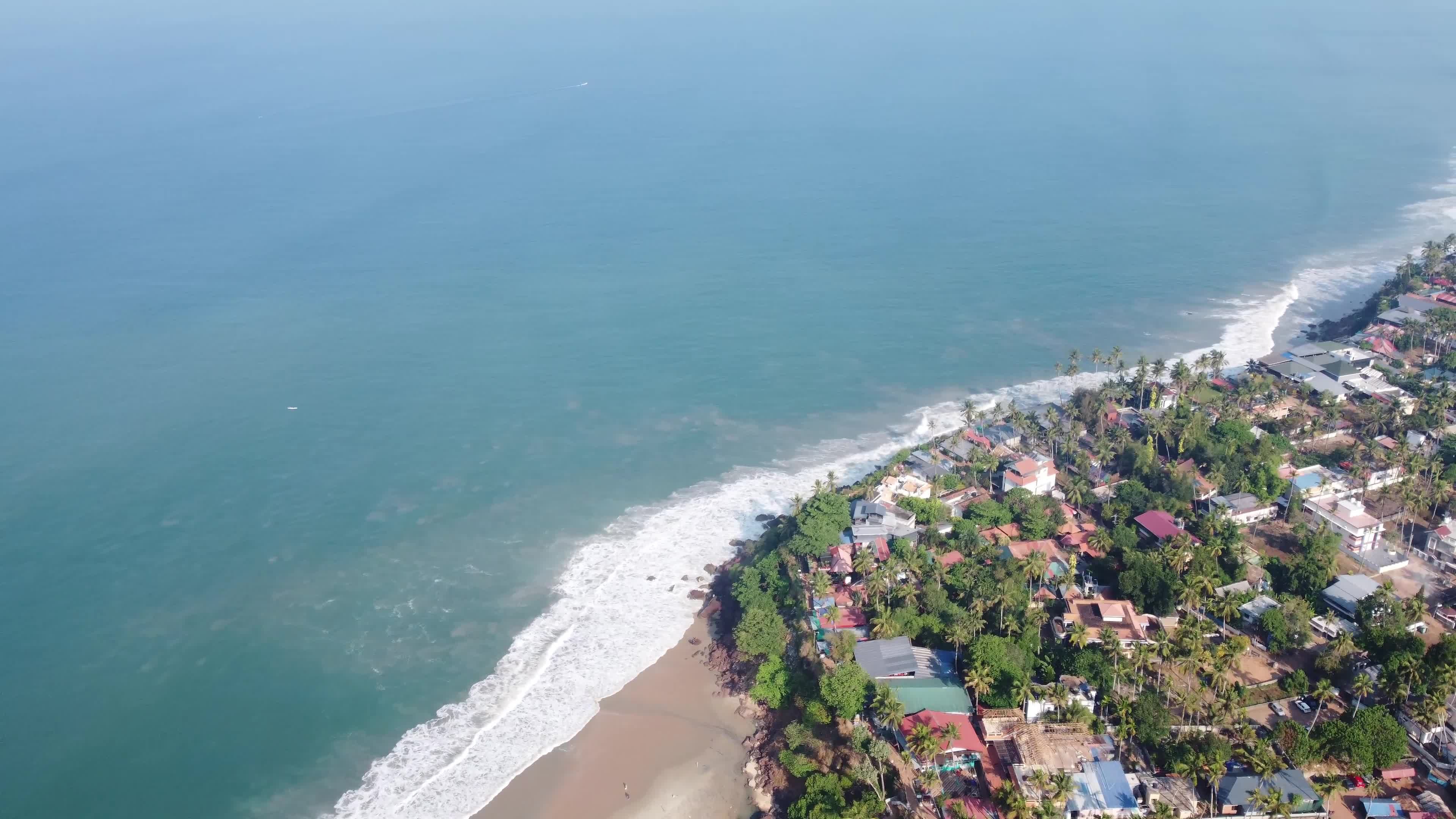 Aerial View of Kerala's Scenic Coastline Free Stock Video Footage ...