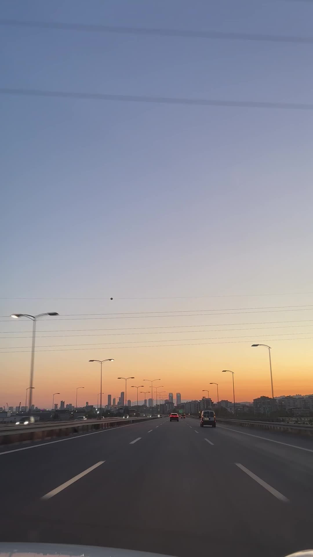 Scenic Sunset Drive on Urban Highway Free Stock Video Footage, Royalty ...