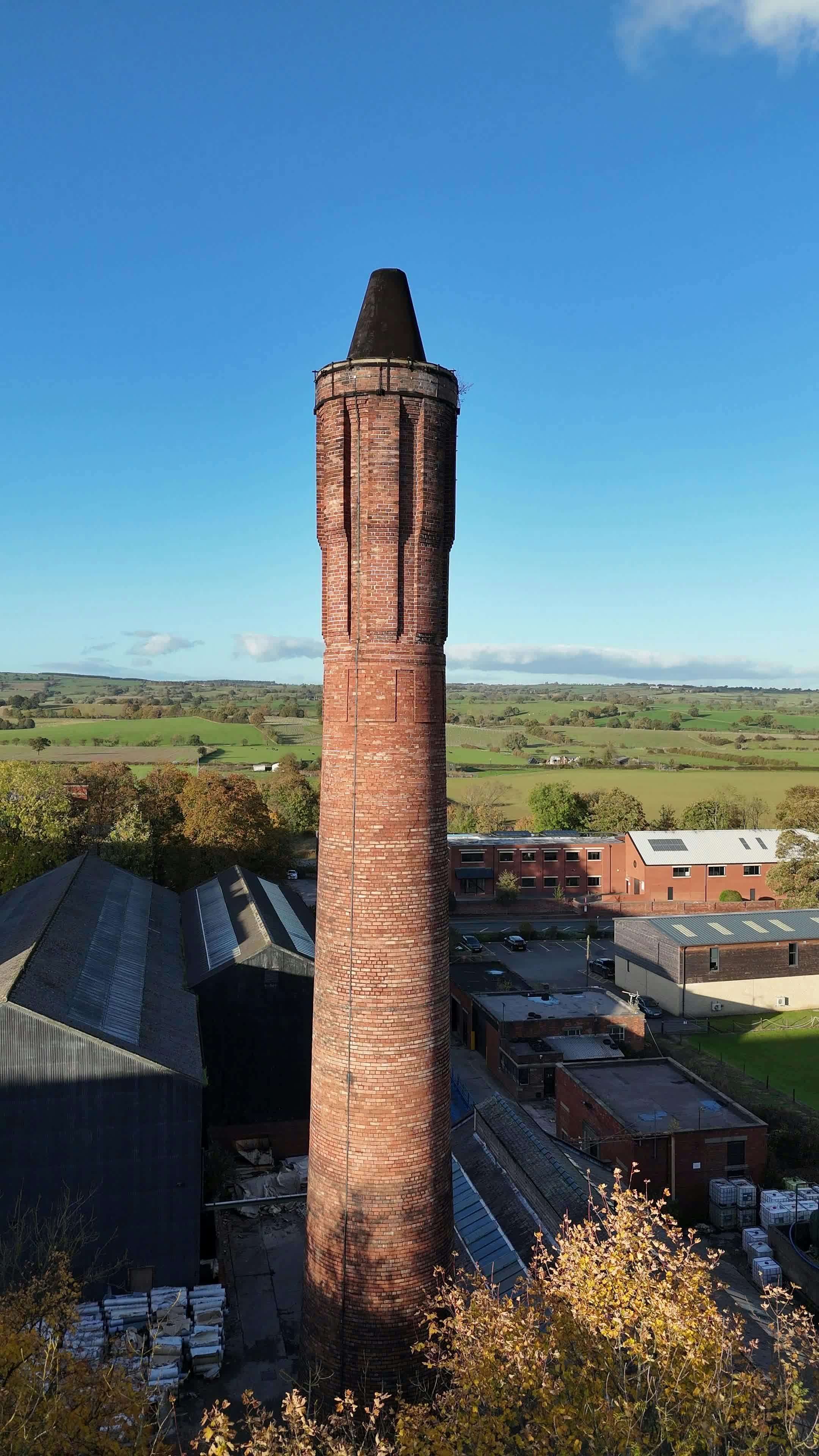 Tall Brick Chimney with Scenic Rural Backdrop Free Stock Video Footage ...
