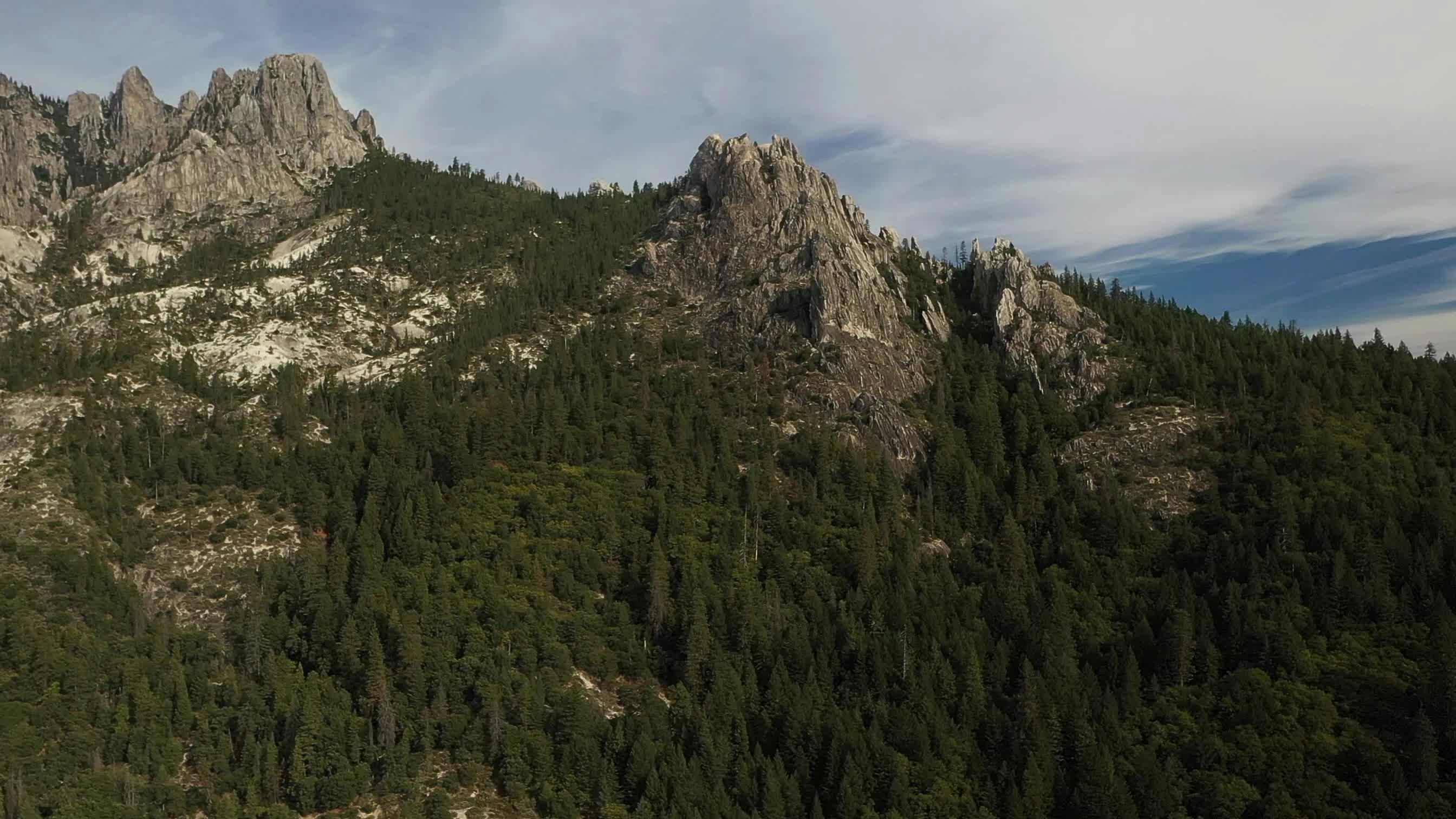 Drone Aerial View of Castle Crags State Park Free Stock Video Footage ...