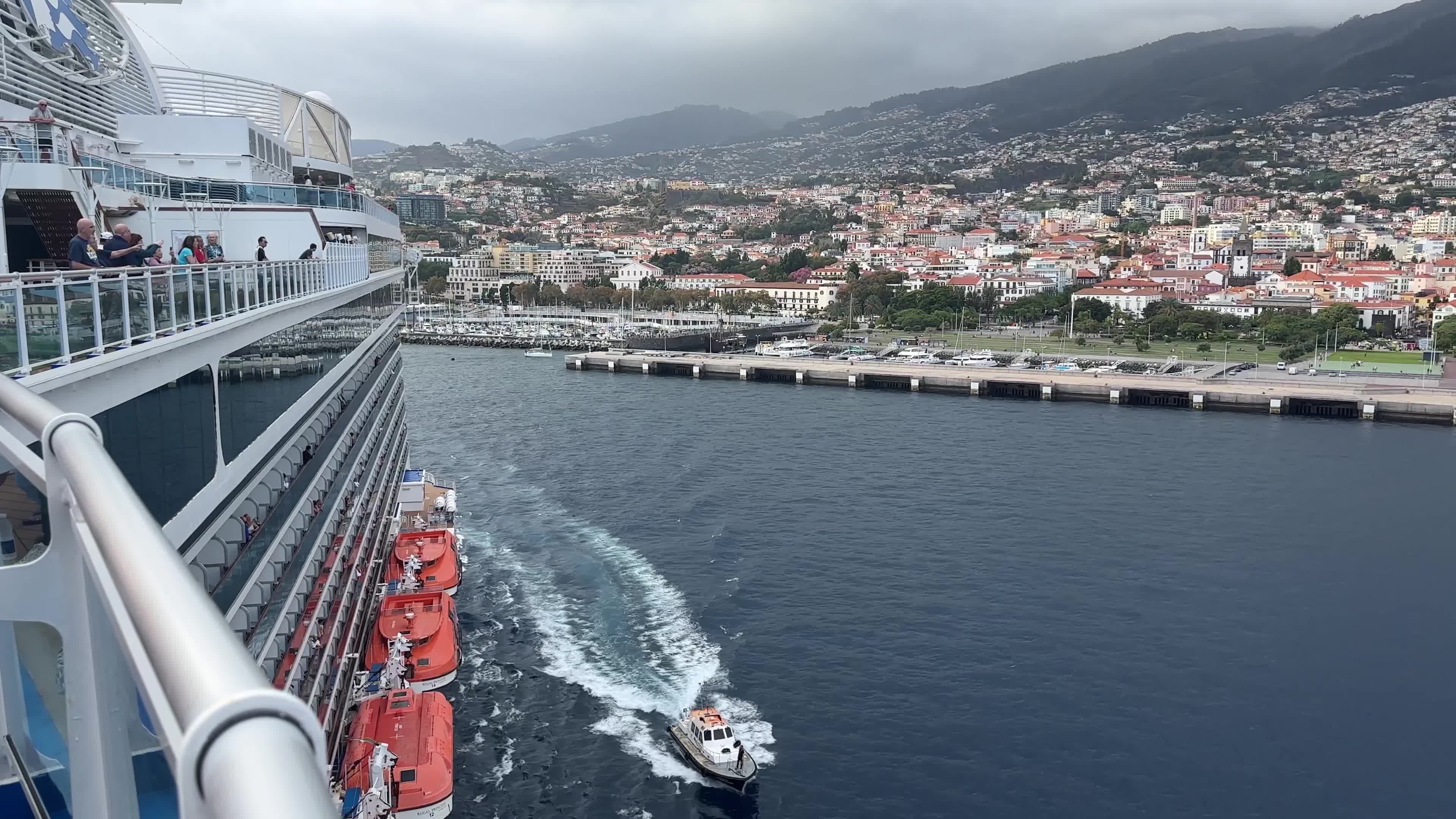 Cruise Ship Arrival at Madeira Funchal Harbor Free Stock Video Footage ...