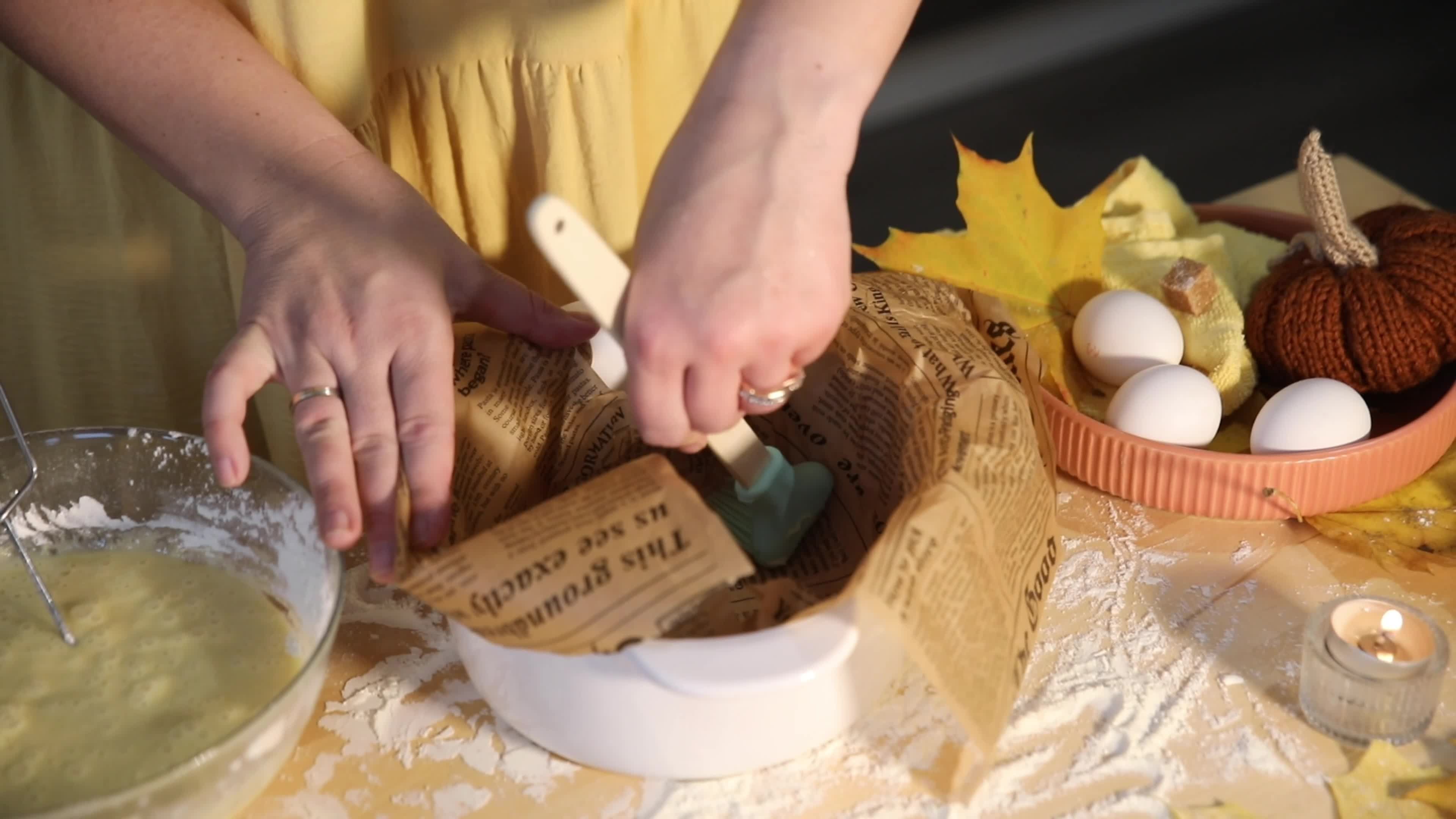 Autumn Baking Preparation in Cozy Kitchen Free Stock Video Footage ...