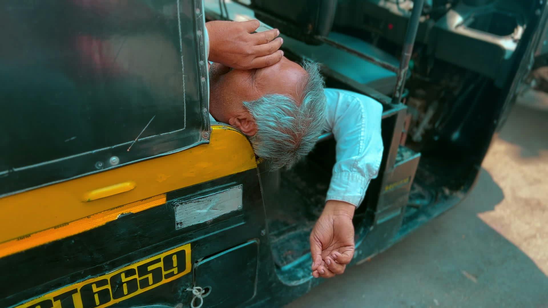 Tired Auto Rickshaw Driver Resting Free Stock Video Footage, Royalty ...