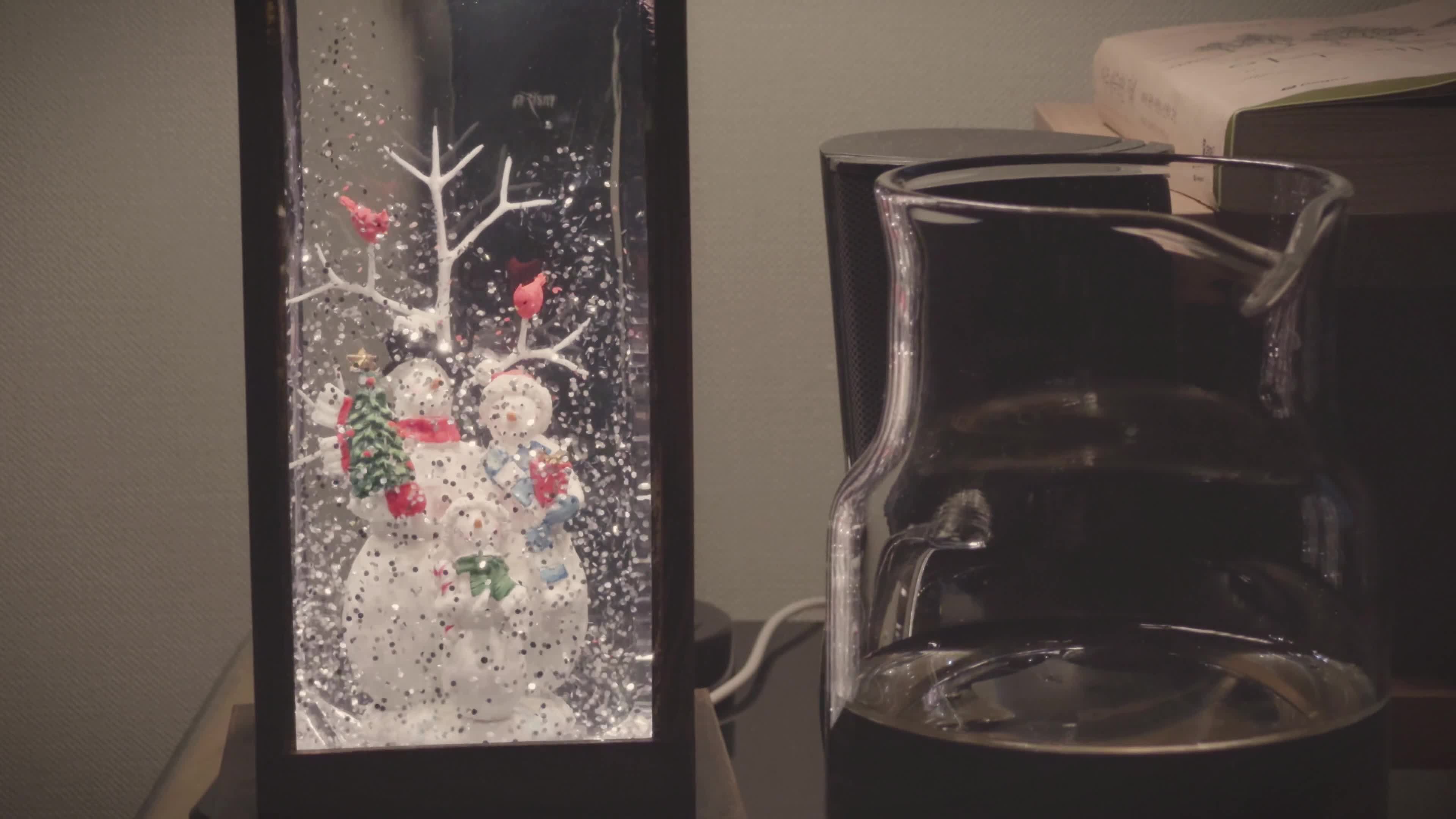 Peaceful Snow Globe with Glass Pitcher Scene Free Stock Video Footage ...
