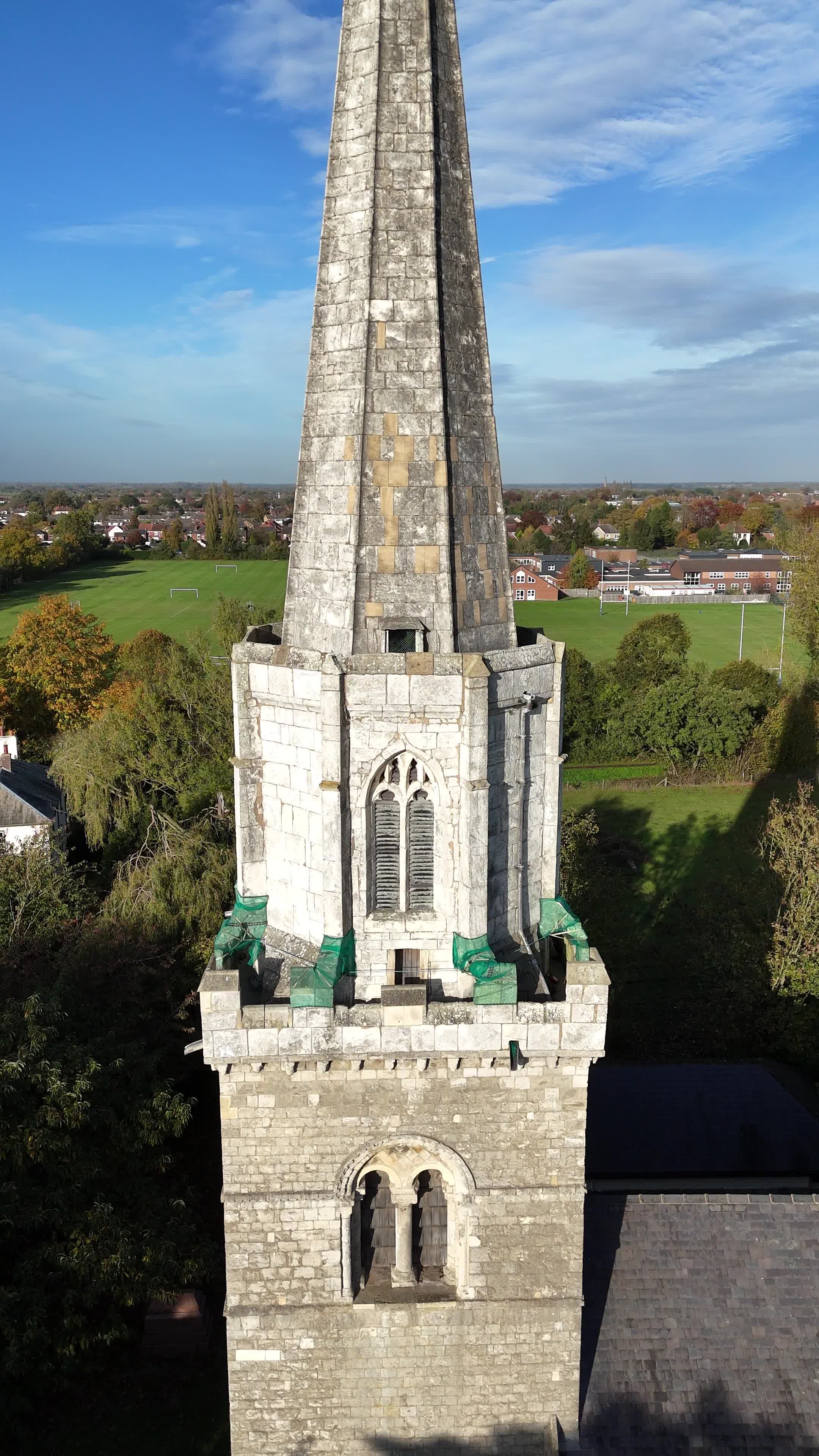 Aerial View of Historic Church Spire Free Stock Video Footage, Royalty ...