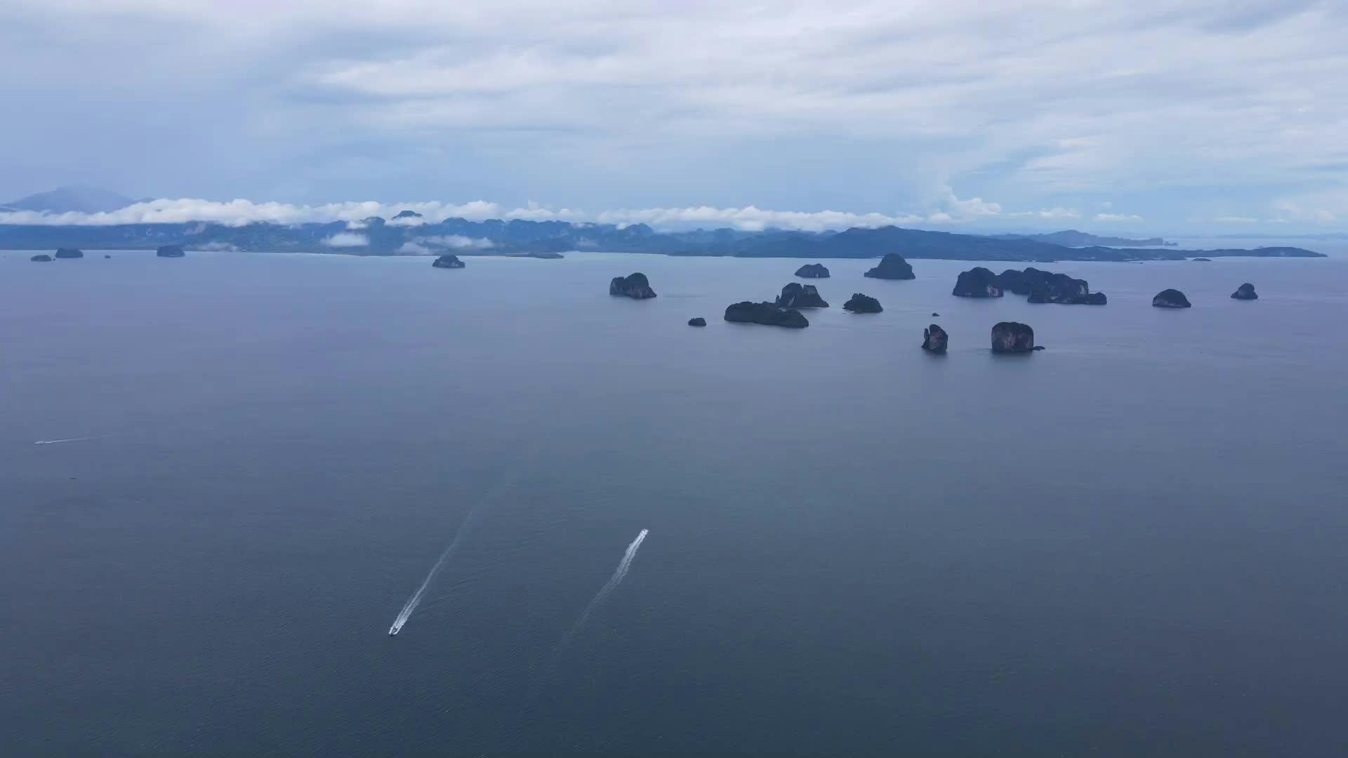 Aerial View of Island Chains in Tranquil Sea Free Stock Video Footage ...