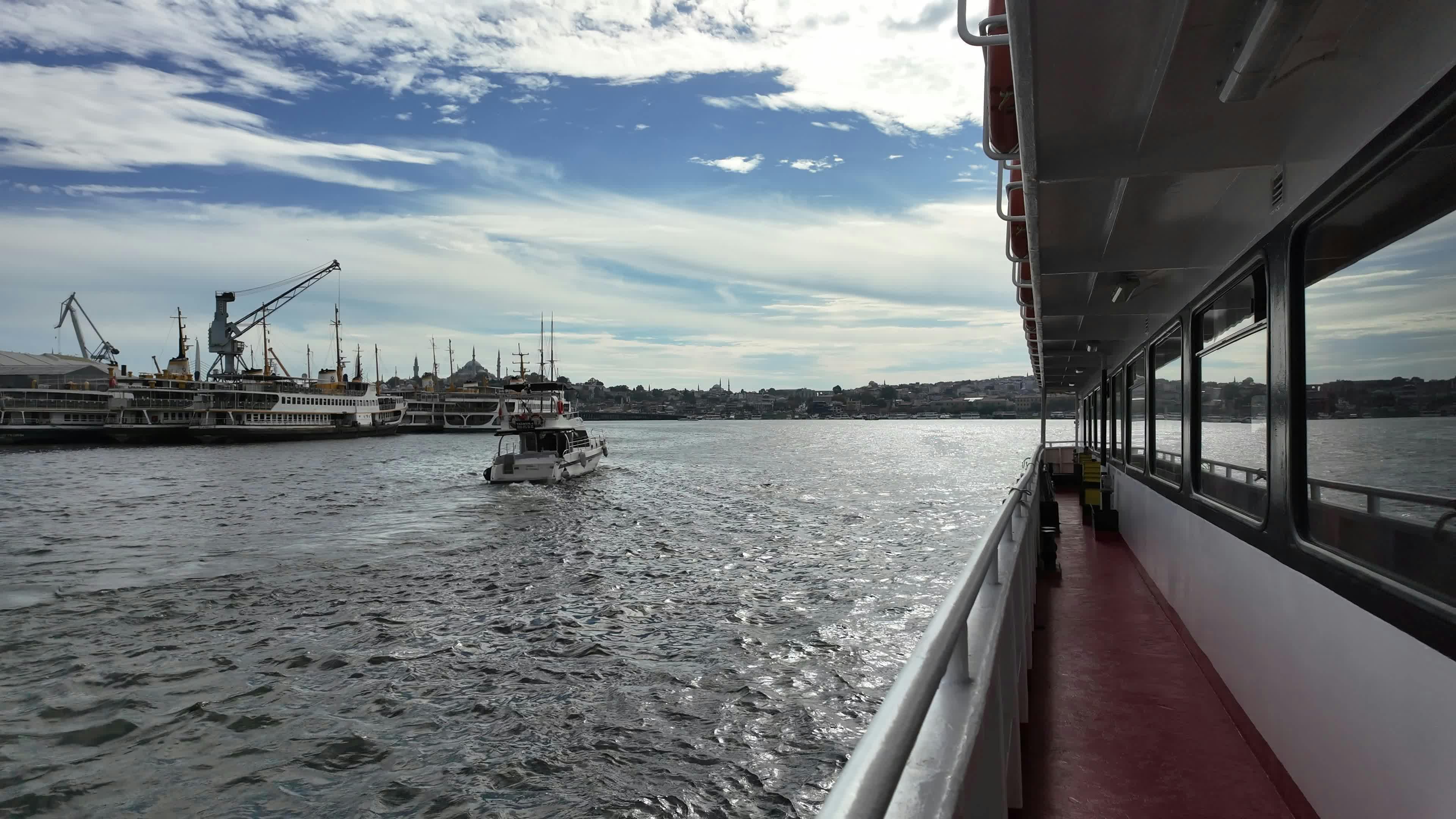 Scenic Bosphorus Ferry View with Shipyard Free Stock Video Footage ...