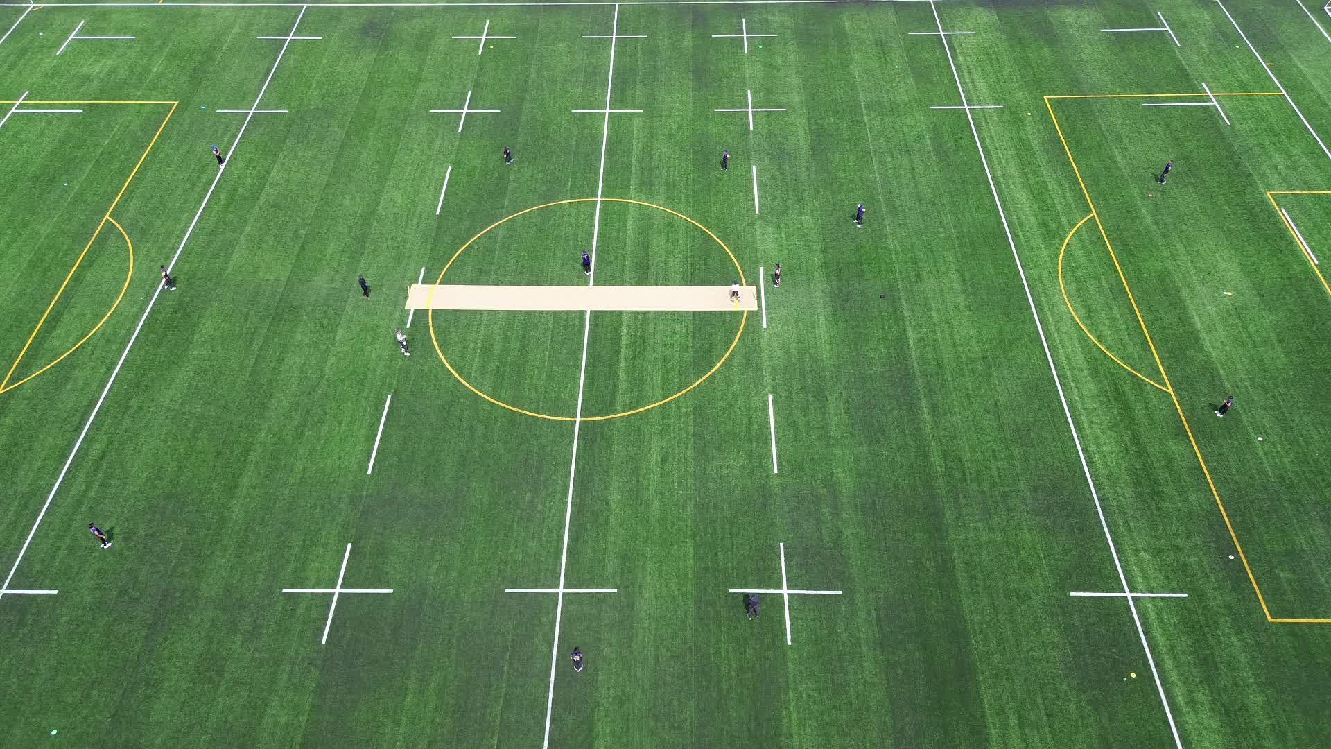 Aerial View of Sports Field During Training Free Stock Video Footage ...