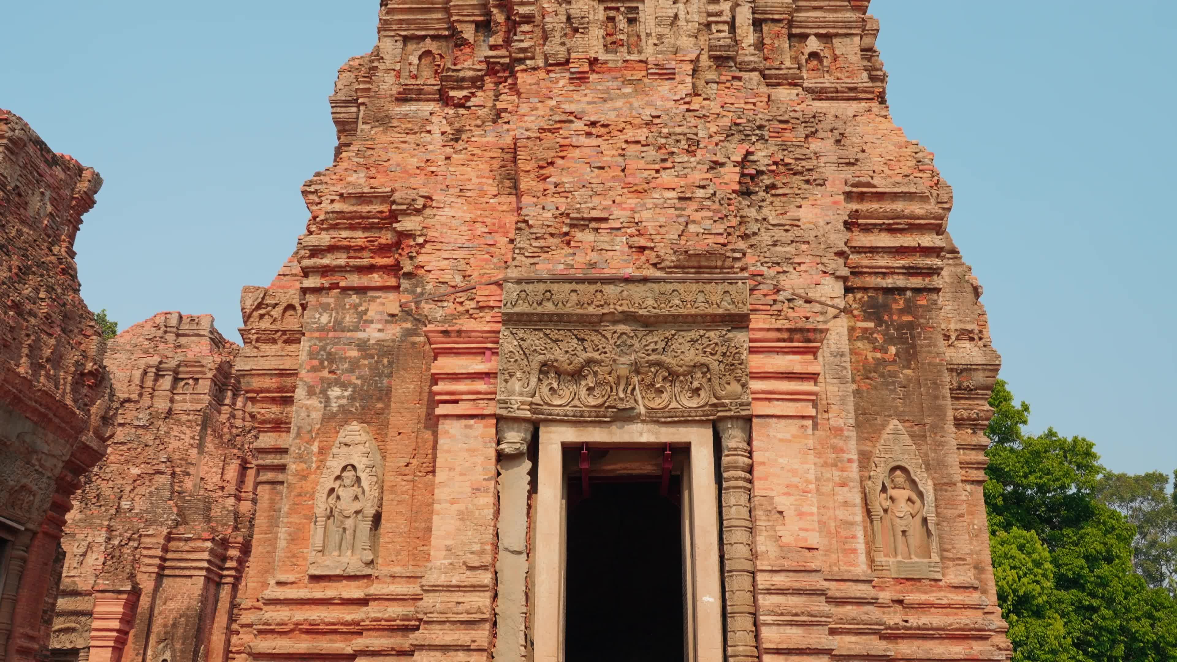 Intricate Ancient Khmer Architecture in Cambodia Free Stock Video ...