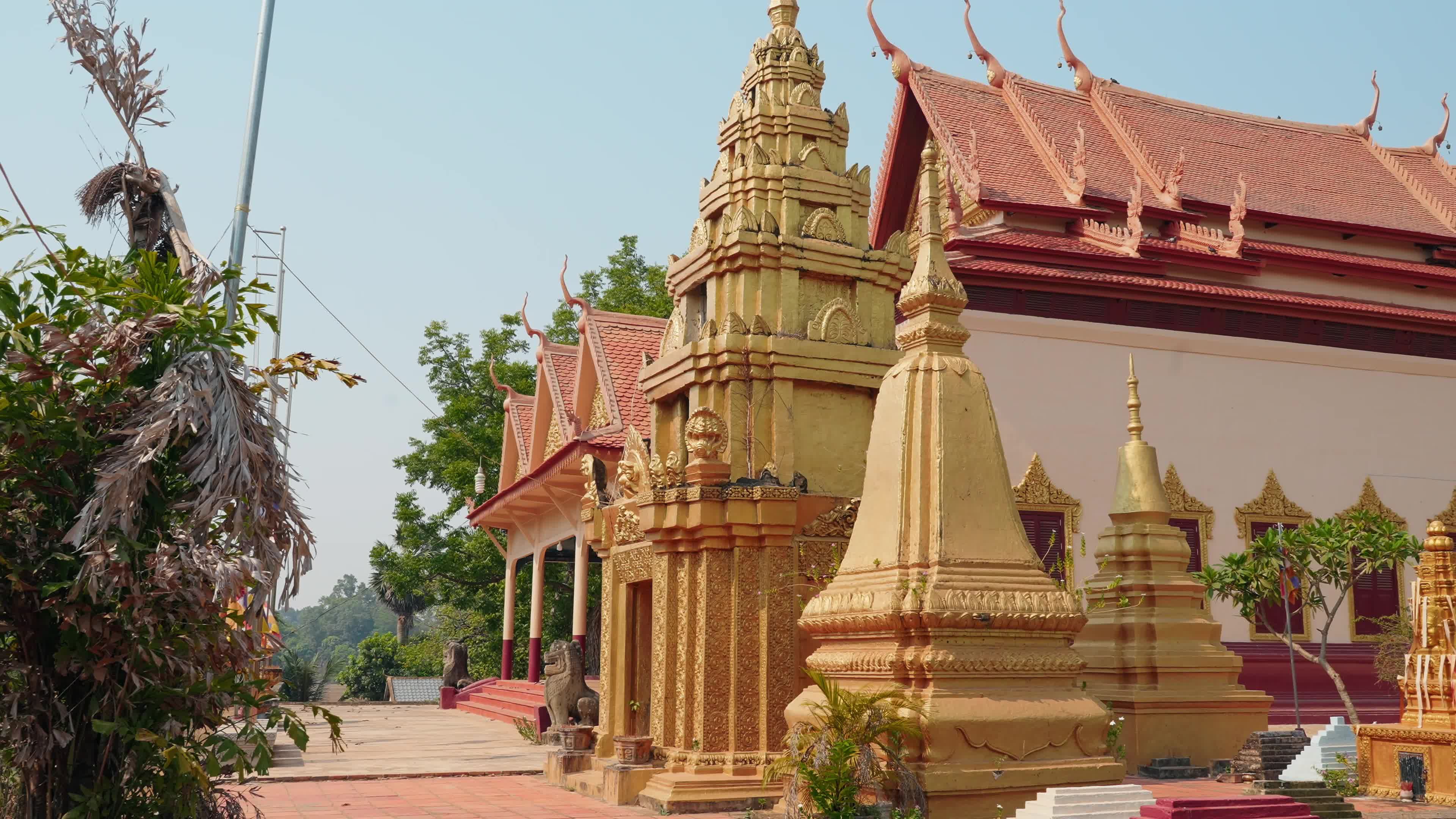 Stunning Khmer Temple Architecture in Cambodia Free Stock Video Footage ...