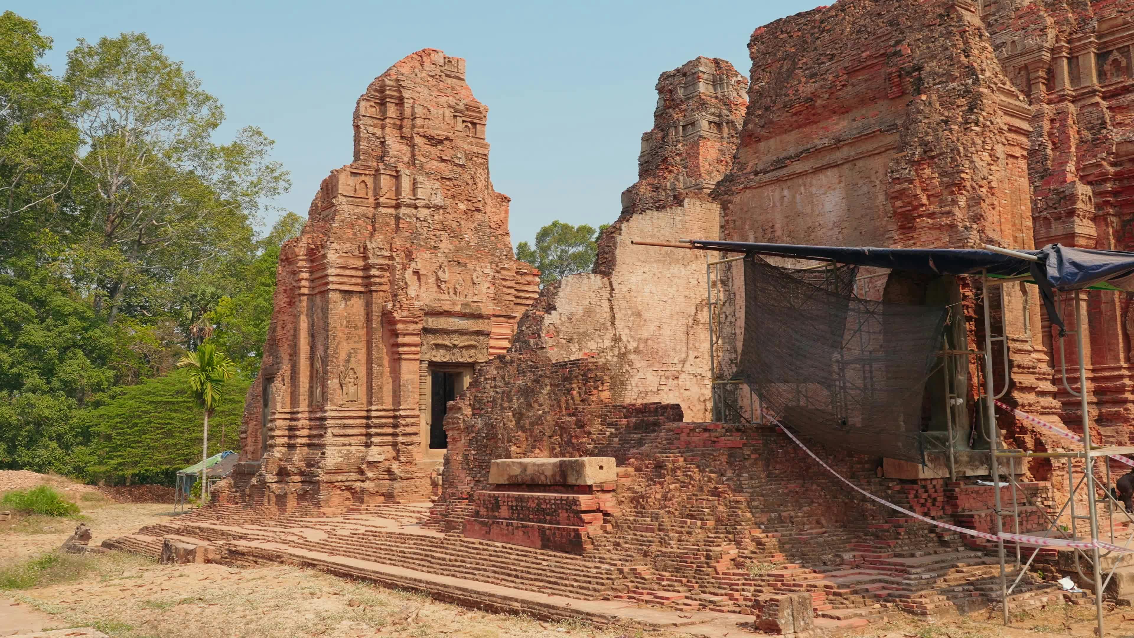 Exploring Ancient Khmer Temple Ruins in Cambodia Free Stock Video ...