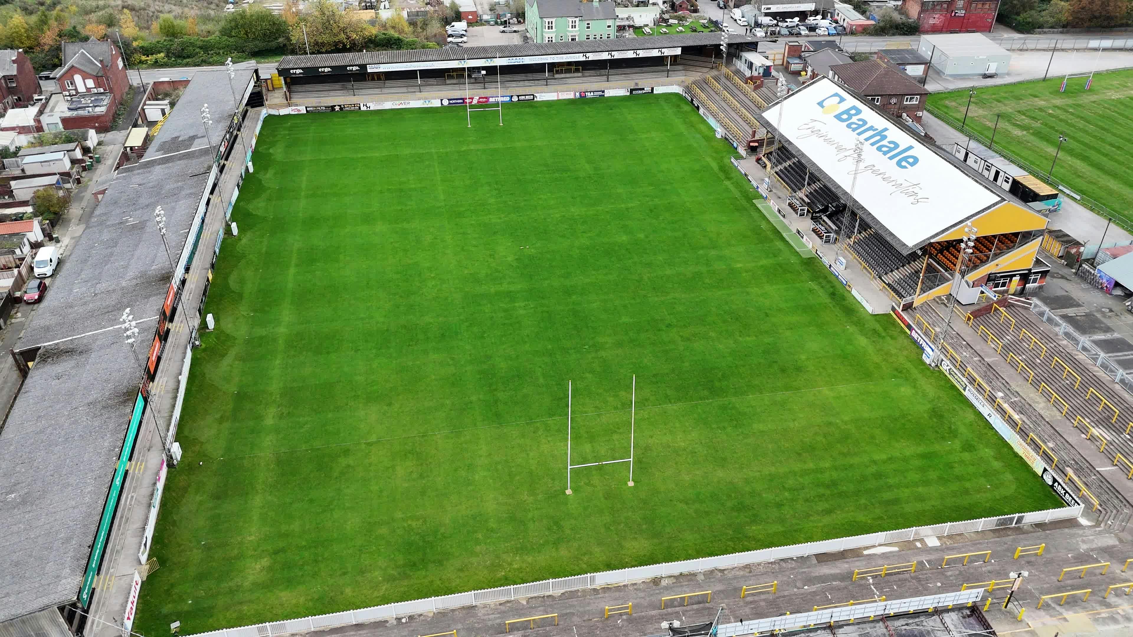 Aerial View of Empty Rugby Stadium Free Stock Video Footage, Royalty ...