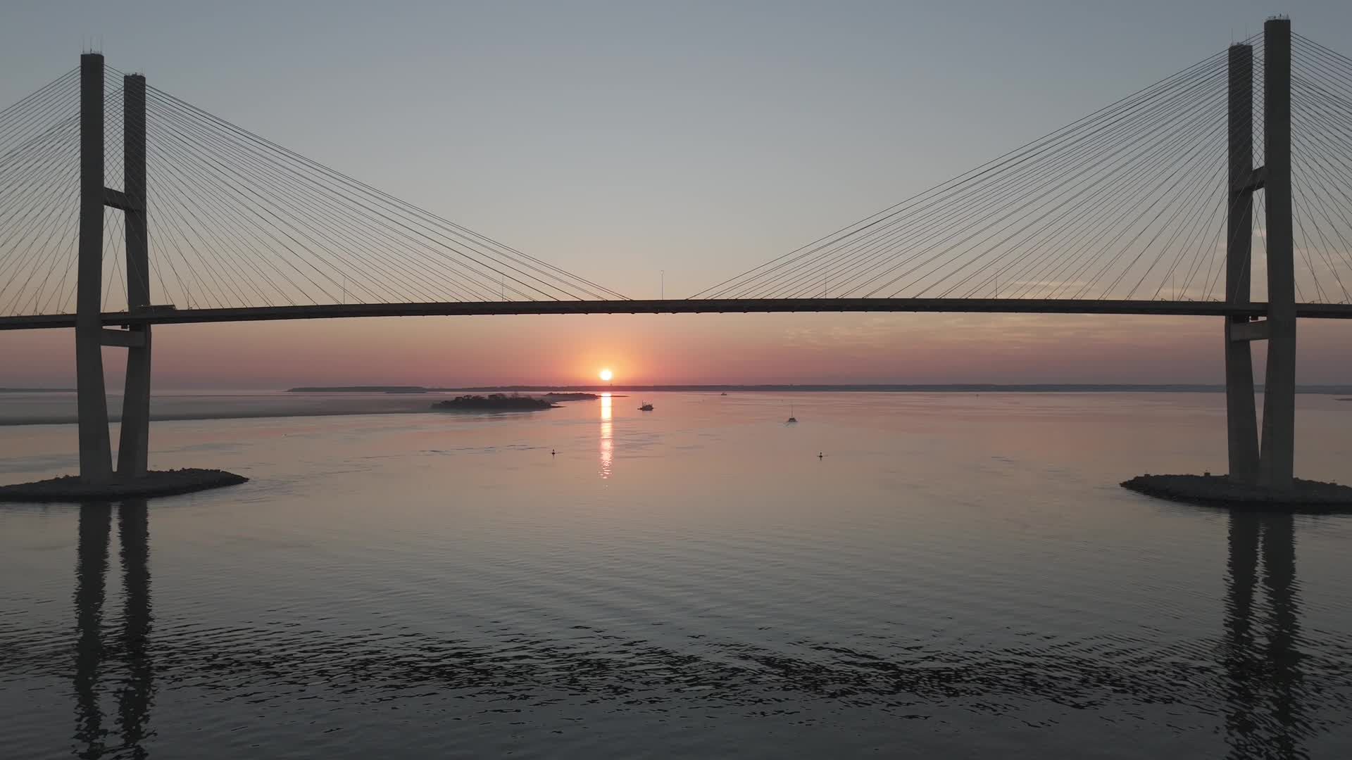 Sunrise Over Sydney Lanier Bridge in Georgia Free Stock Video Footage ...