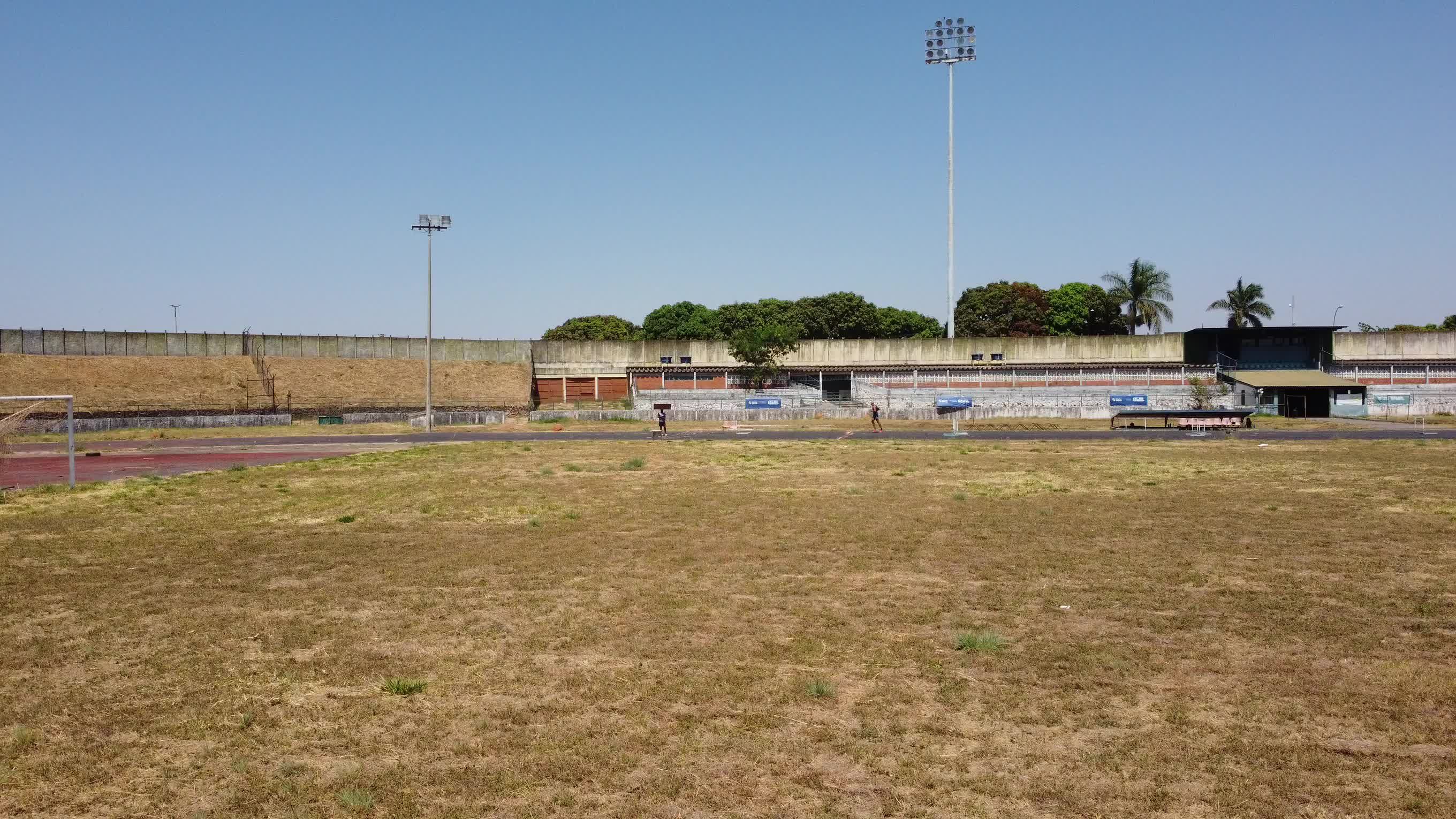 Empty Outdoor Stadium Under Clear Sky Free Stock Video Footage Royalty