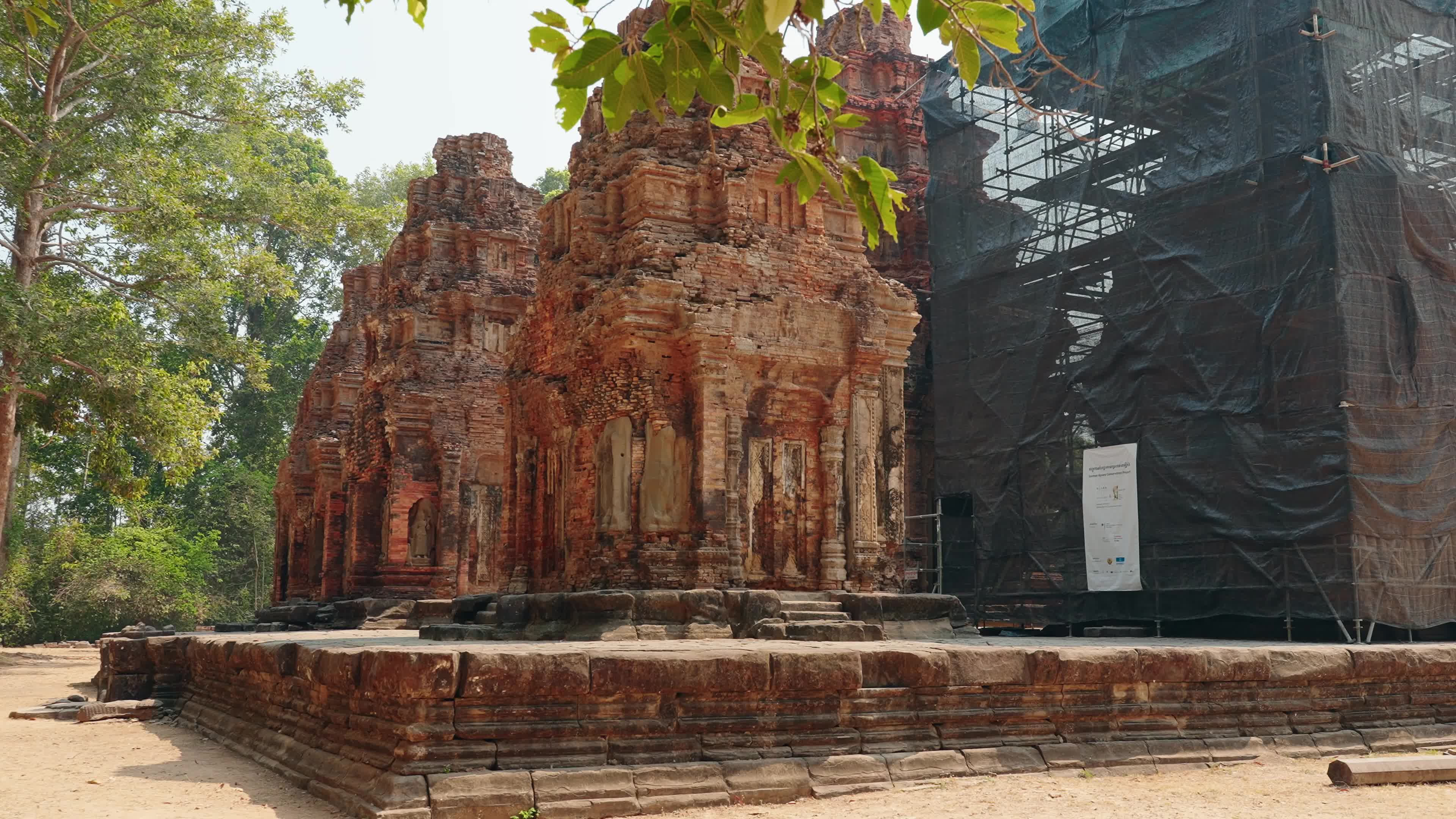 Ancient Khmer Temple Architecture in Cambodia Free Stock Video Footage ...