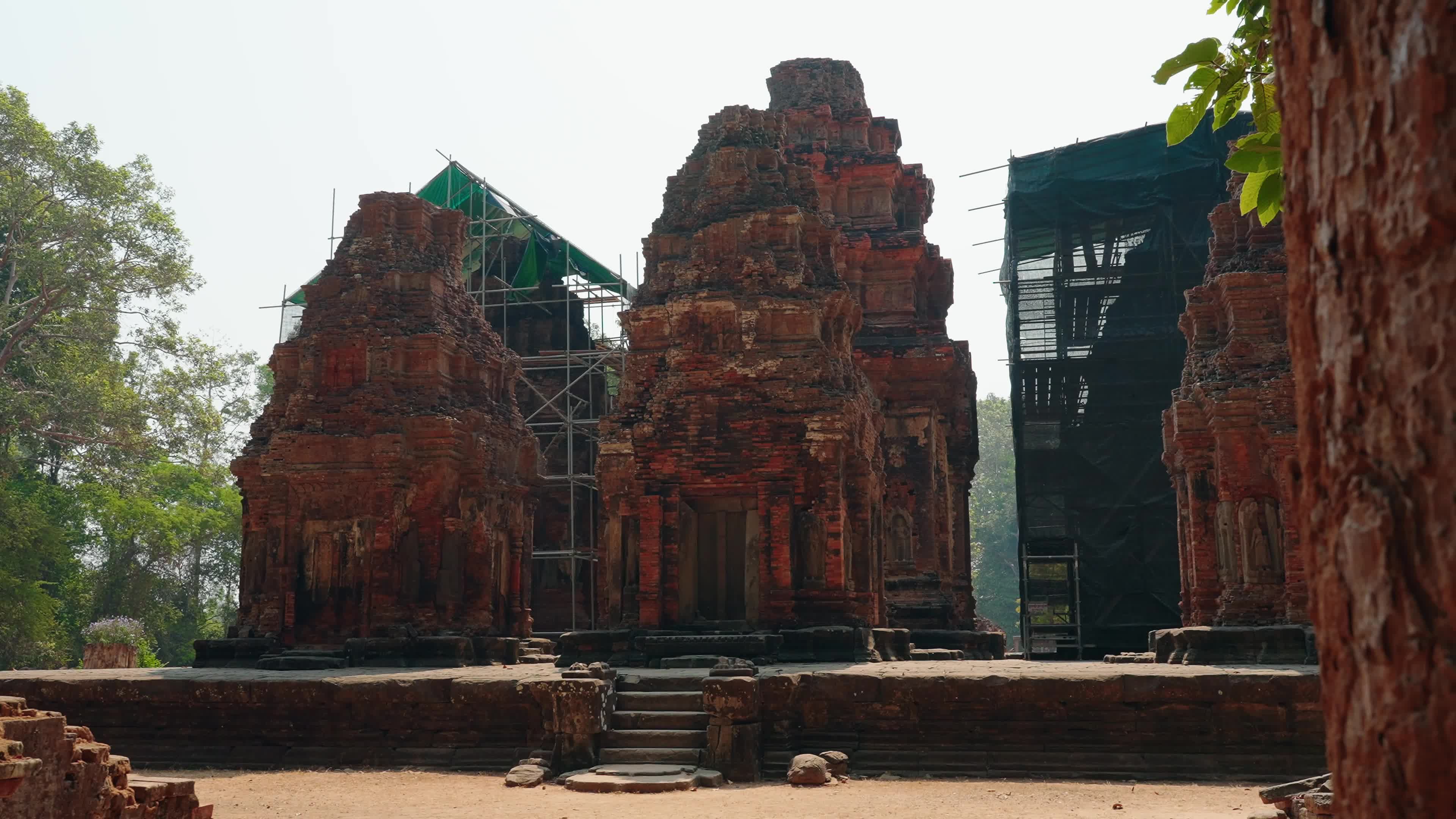 Exploring Ancient Khmer Temple Ruins in Cambodia Free Stock Video ...