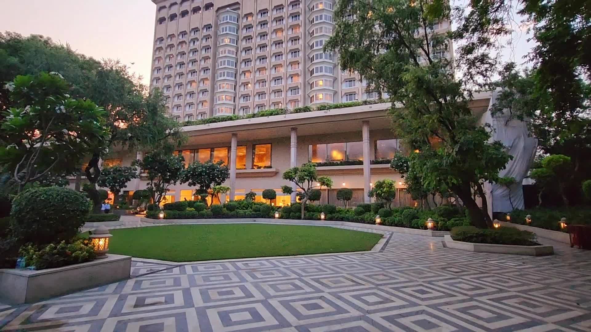 Luxurious Five-Star Hotel Courtyard at Dusk Free Stock Video Footage ...