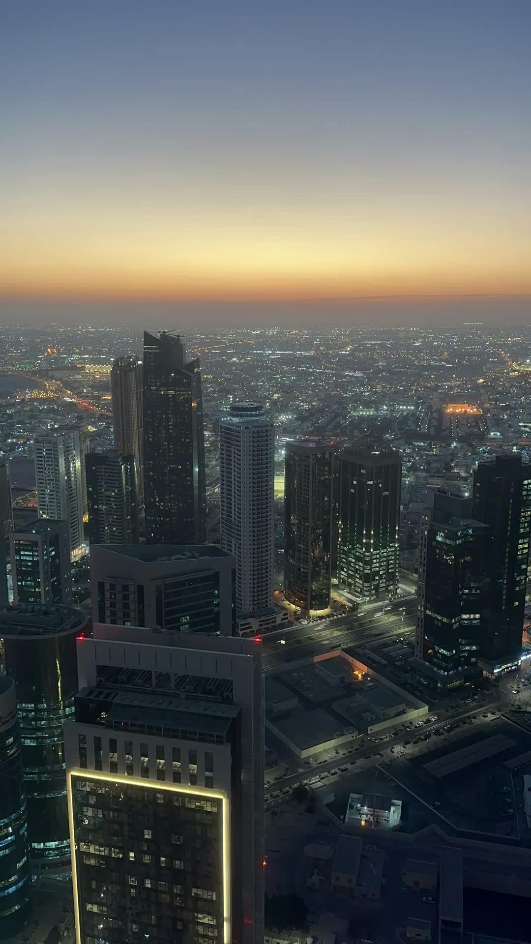 Night Panorama Of Doha Skyline, Qatar Videos, Download The BEST Free 4k ...